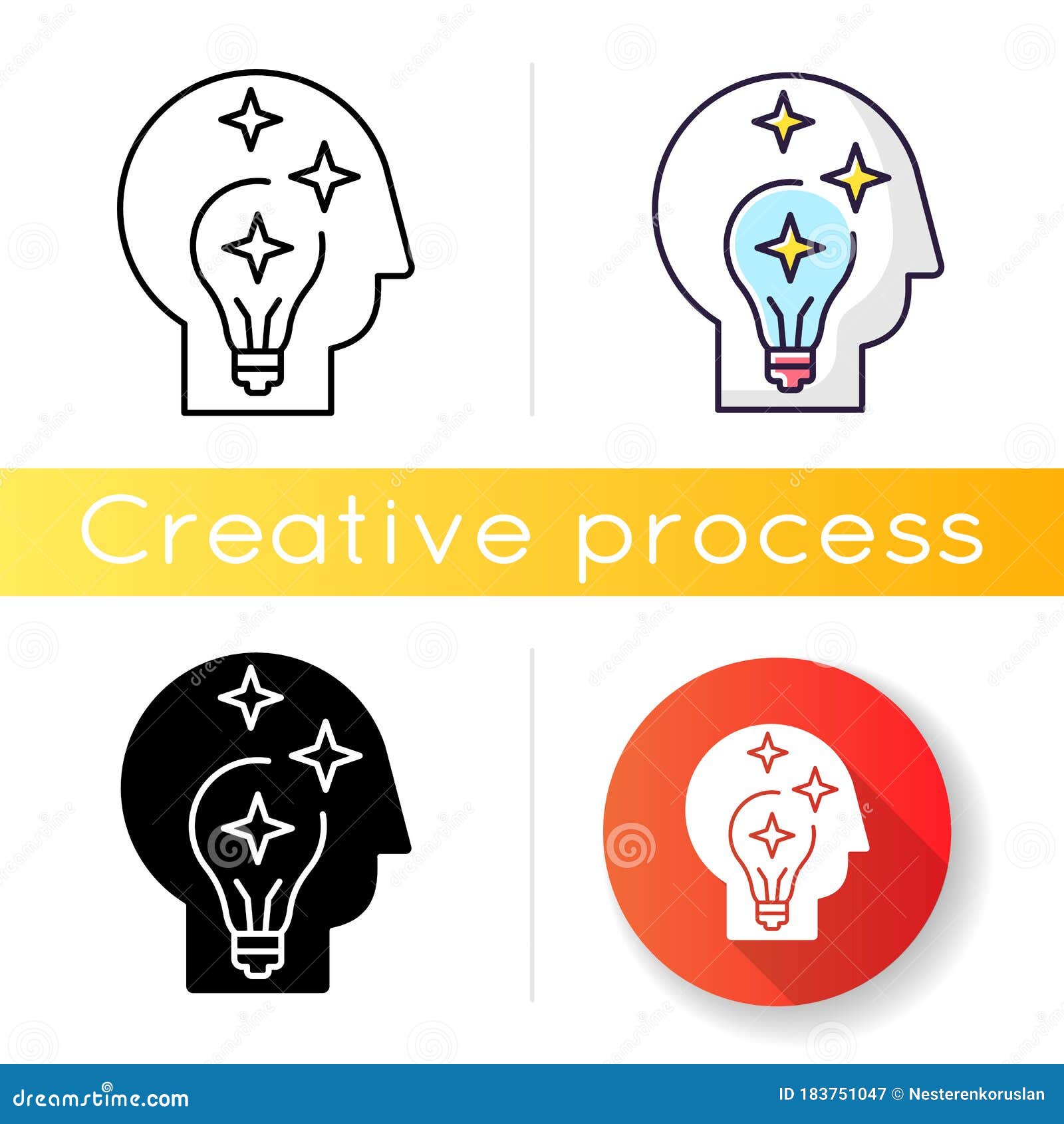 Idea generation icon stock vector. Illustration of intelligence - 183751047