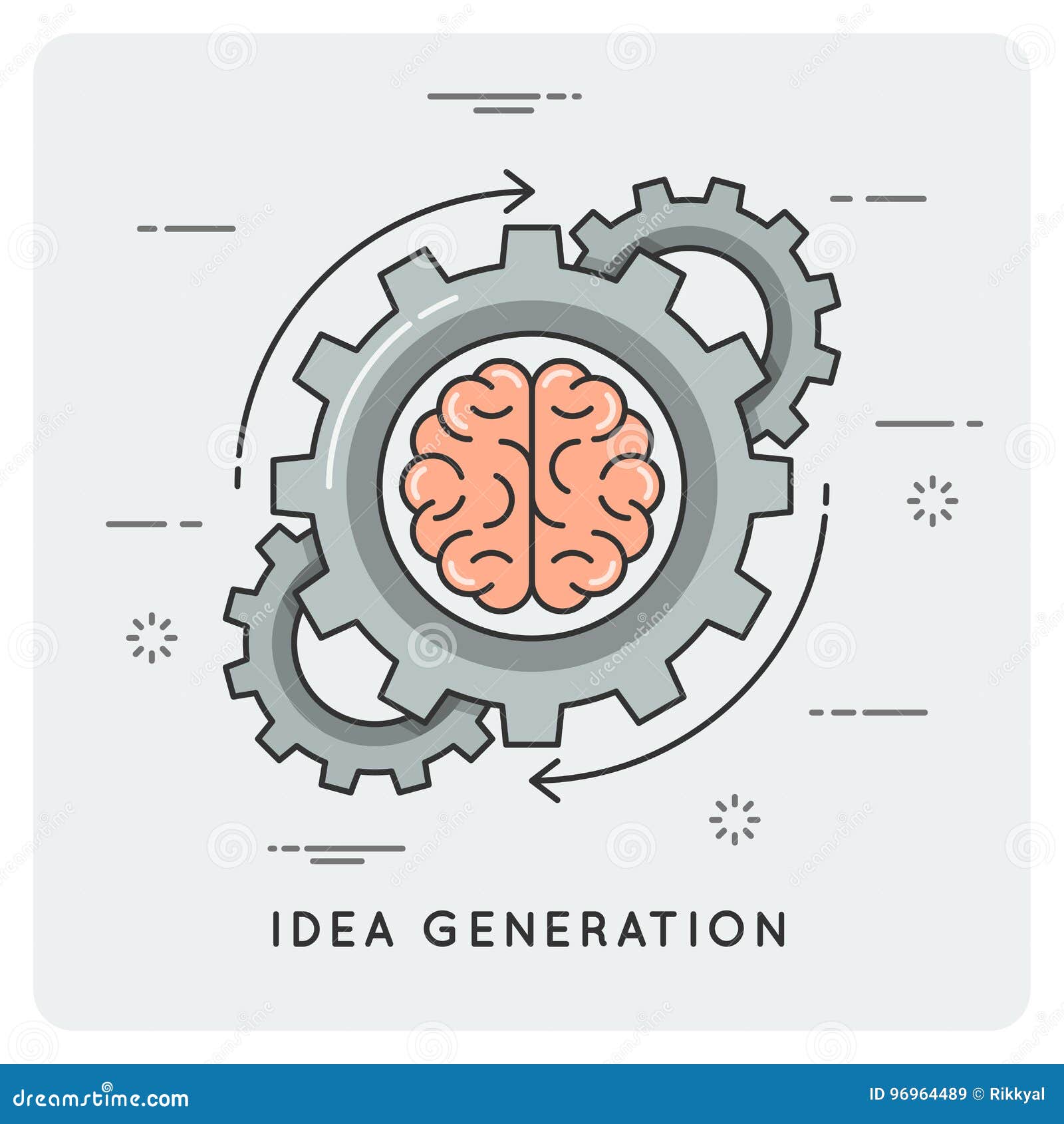 Idea Generation. Linear Flat Style Concept Stock Vector - Illustration ...