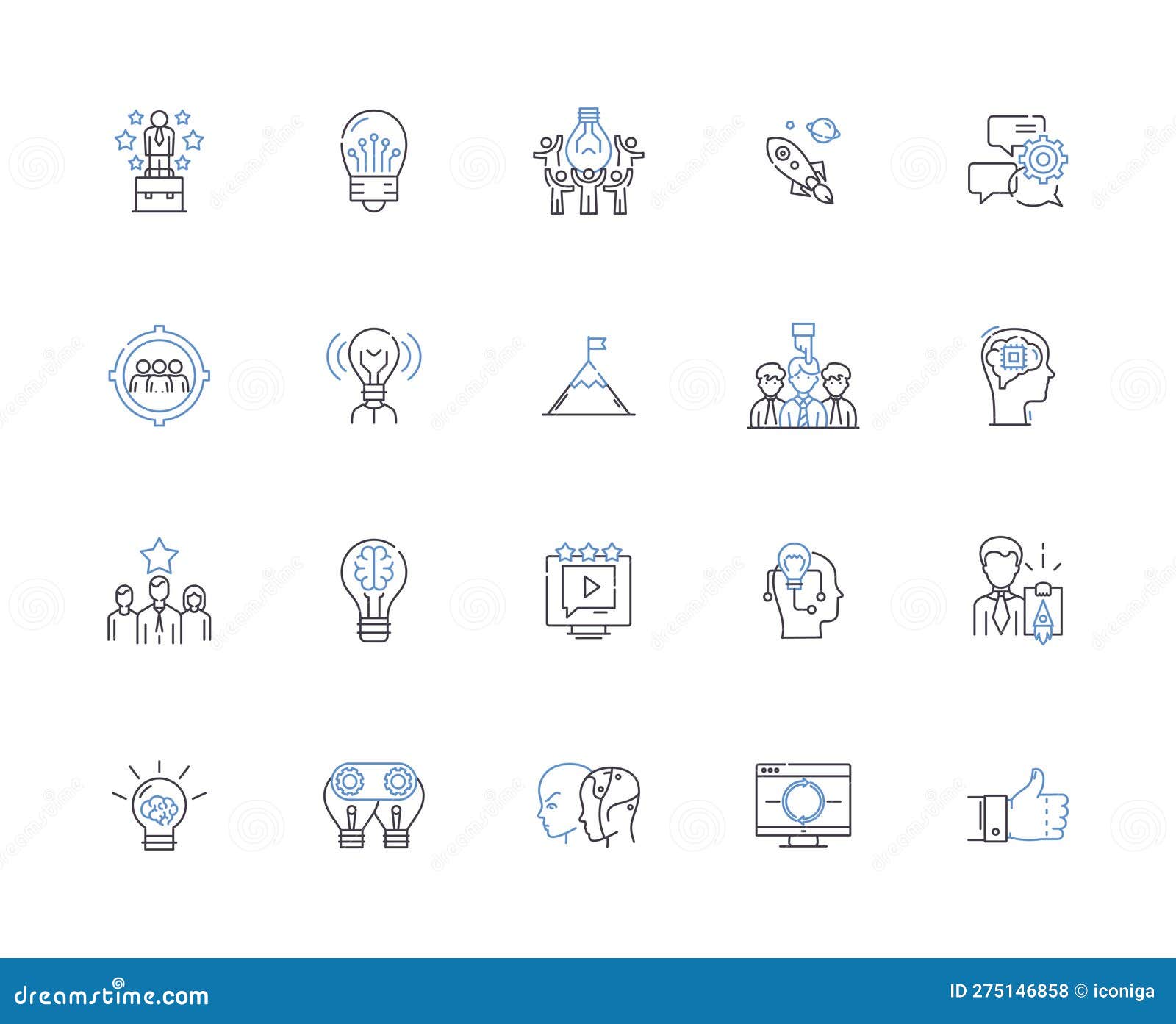 Idea Generation Outline Icons Collection. Ideas, Generation ...