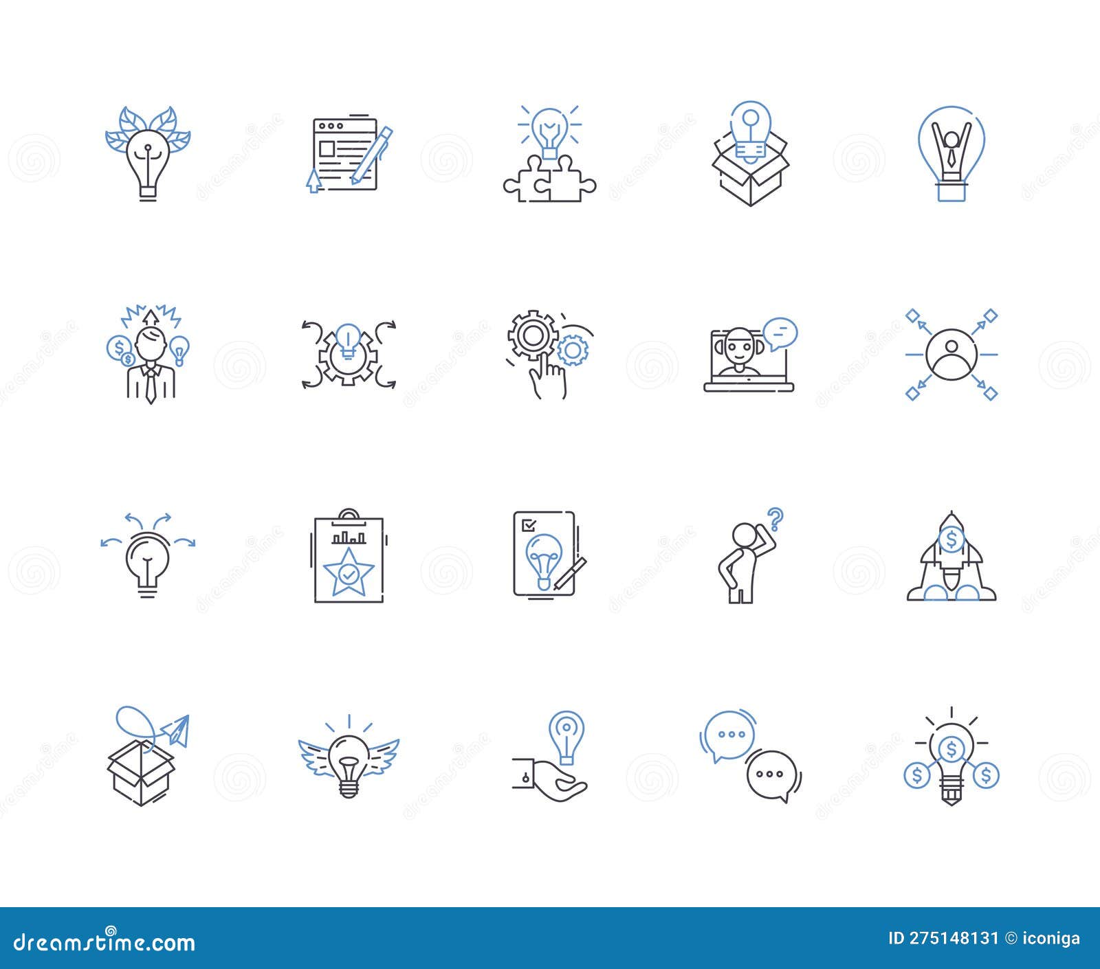 Idea Generation Outline Icons Collection. Ideas, Generation ...