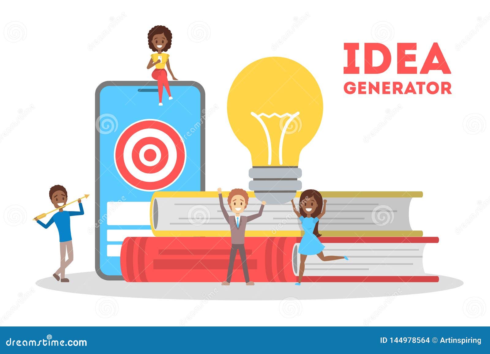 Idea Generator Concept. Creative Thinking Process, Development Stock ...