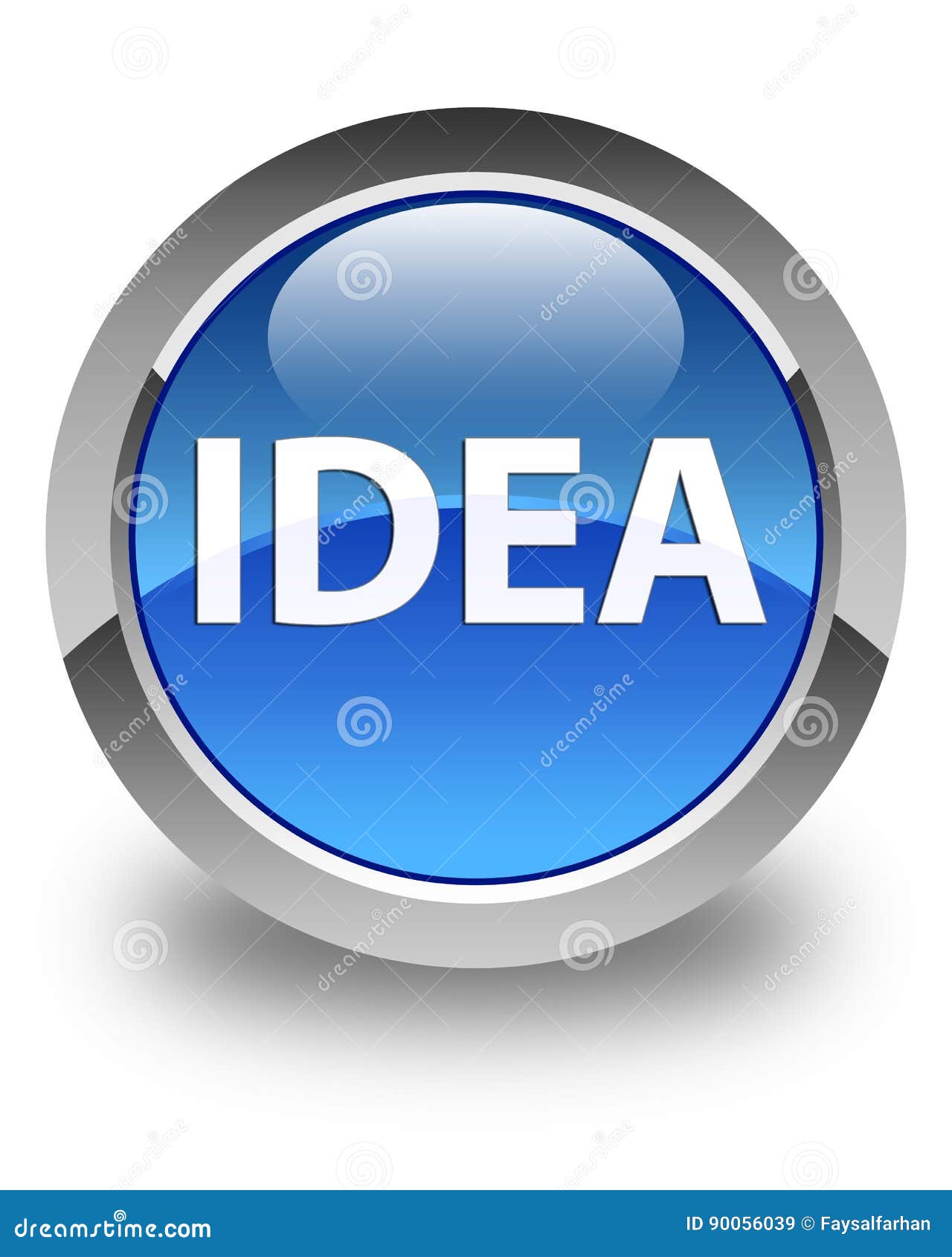 Idea Glossy Blue Round Button Stock Illustration - Illustration of ...