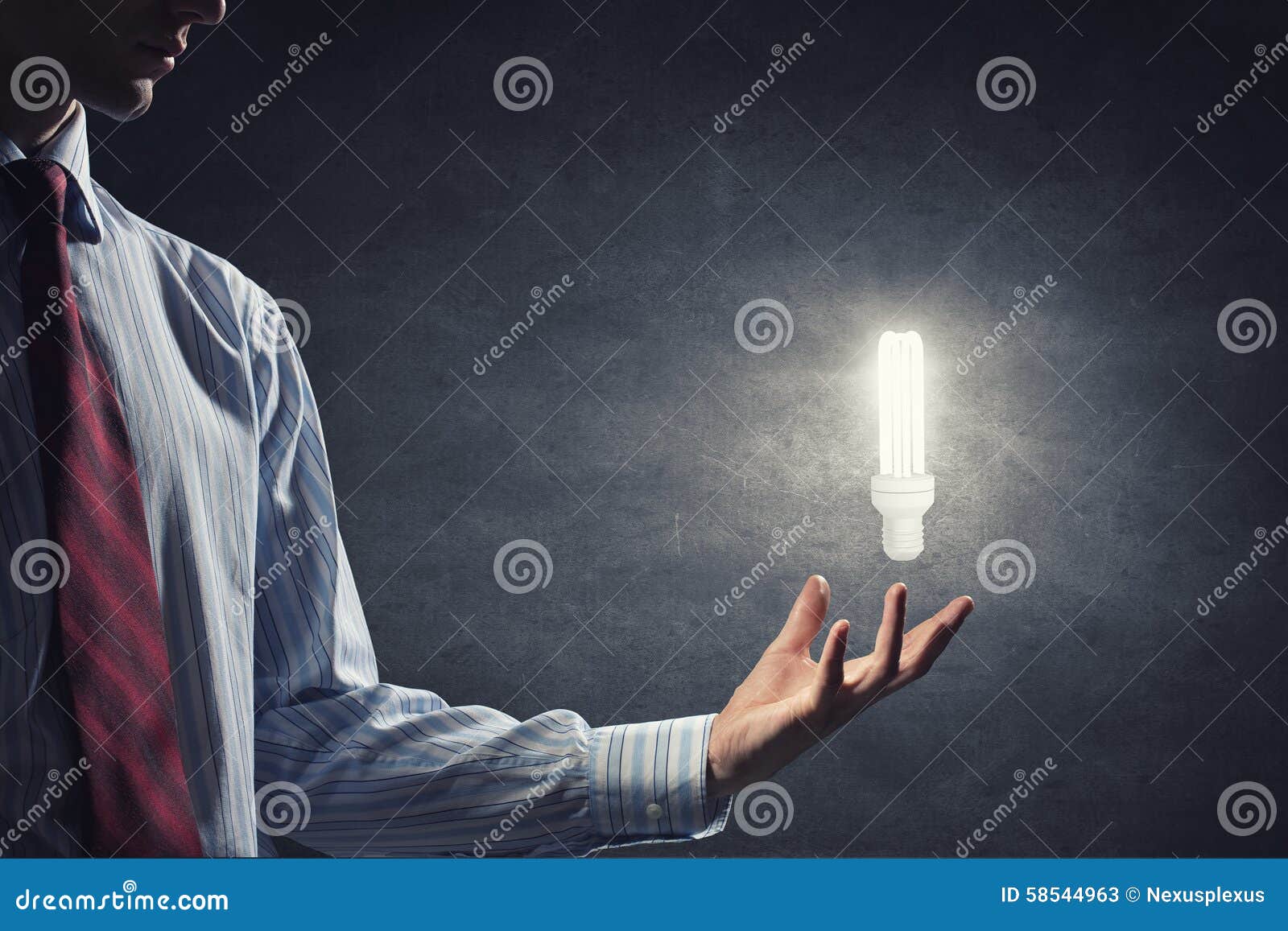 Idea in hand stock image. Image of idea, electric, dark - 58544963