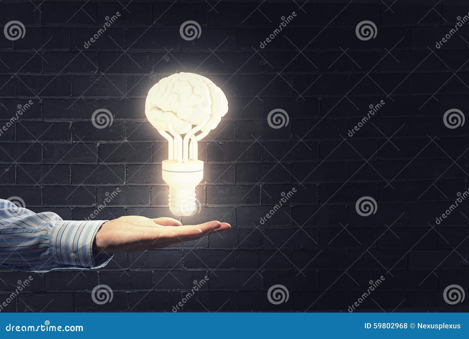 Idea in hand stock photo. Image of glow, creative, glowing - 59802968