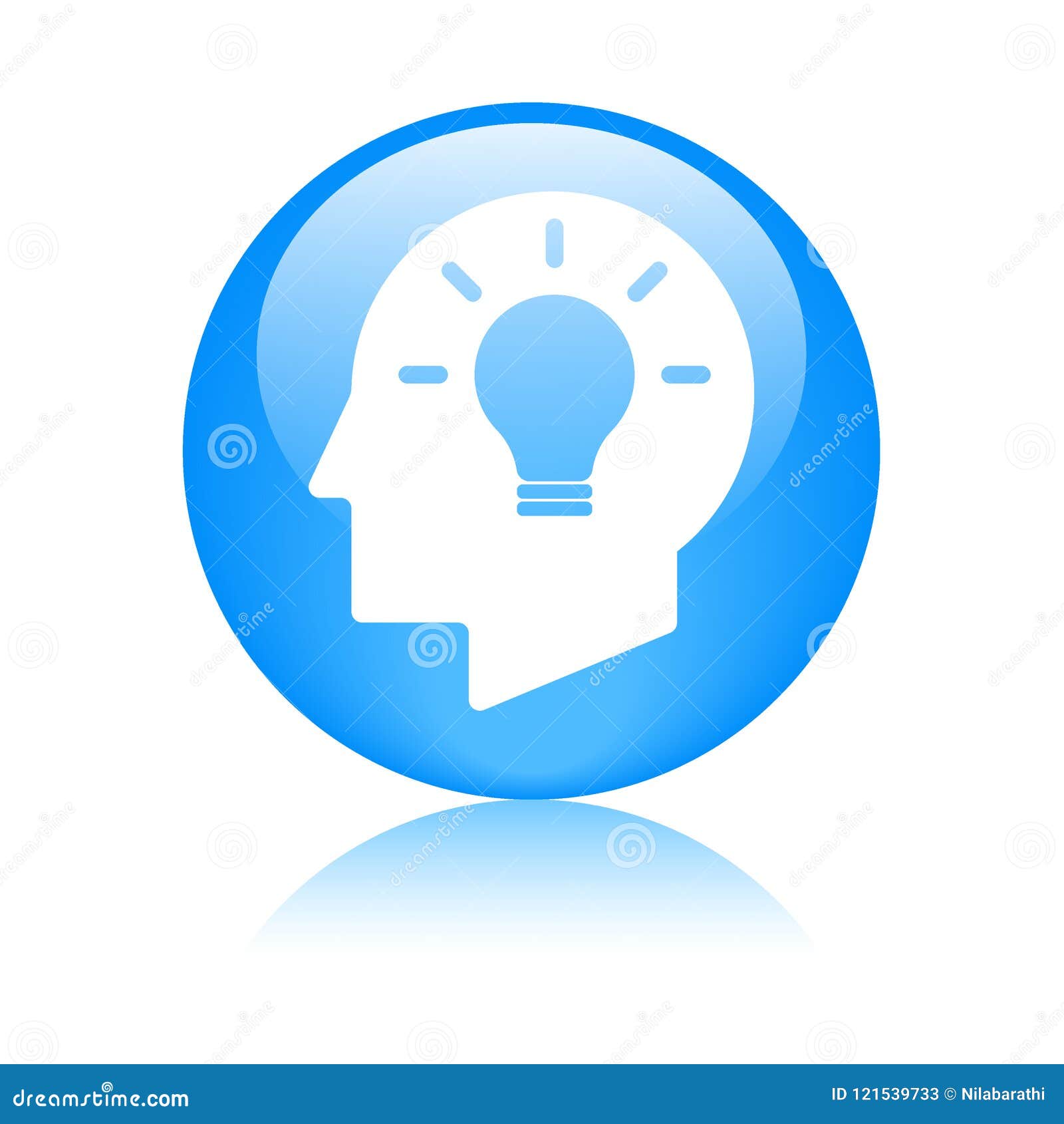 Idea bulb head brain icon stock illustration. Illustration of brainy ...