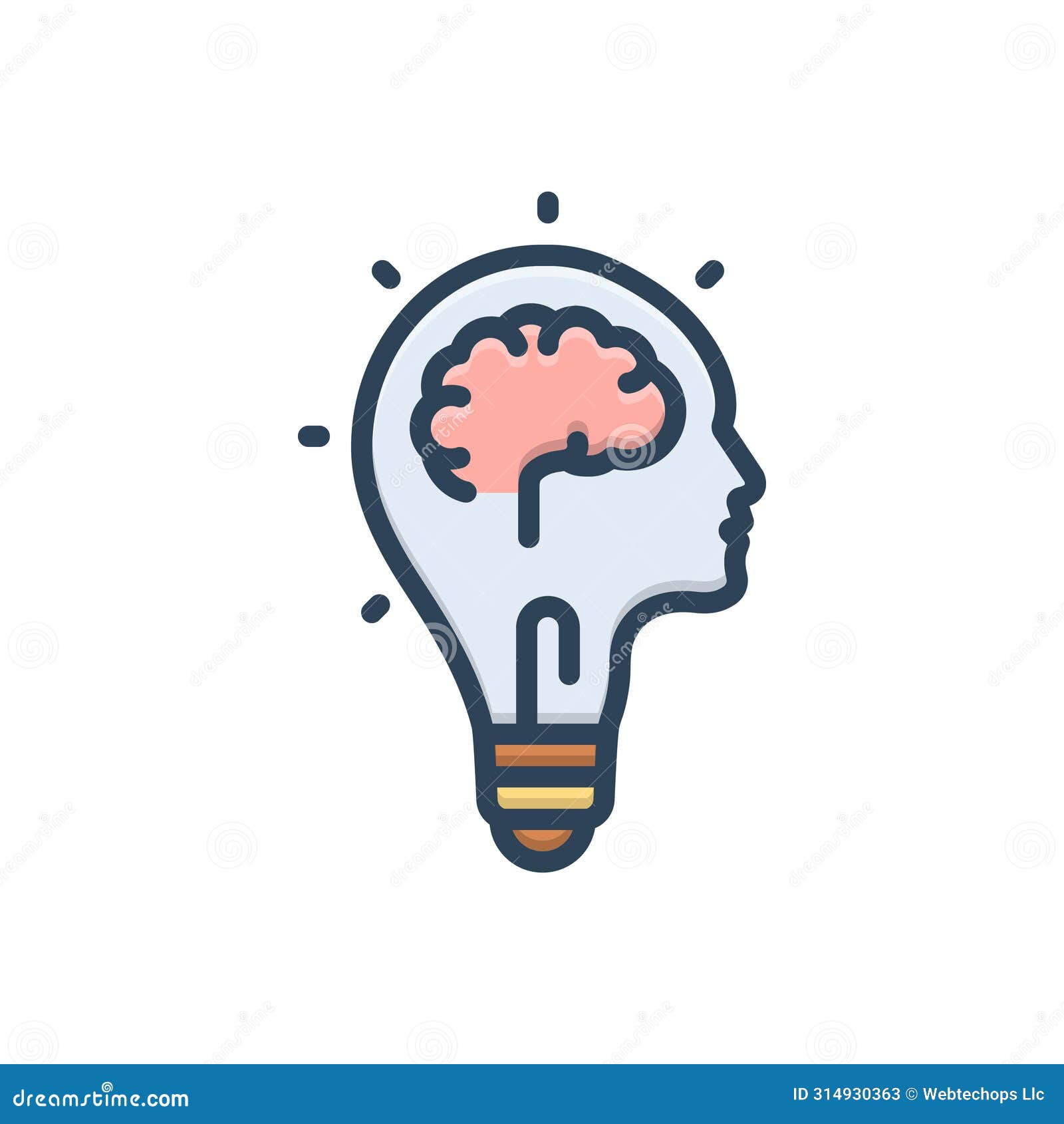 Color Illustration Icon for Idea, Brain and Power Stock Vector ...