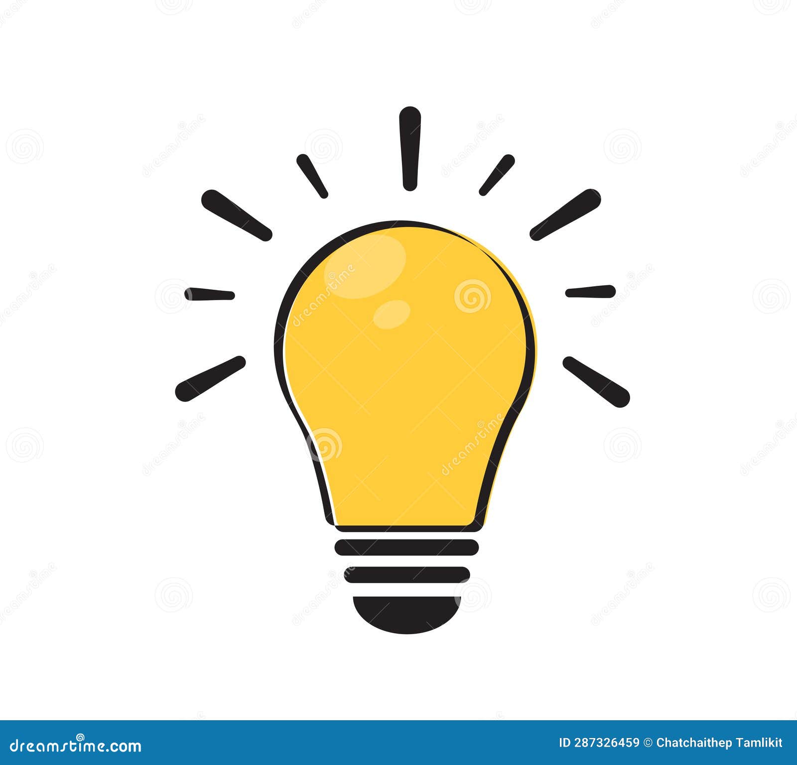 Idea Icon. Creative Idea and Inspiration Concept. Light Bulb. Vector Illustration Stock Vector ...