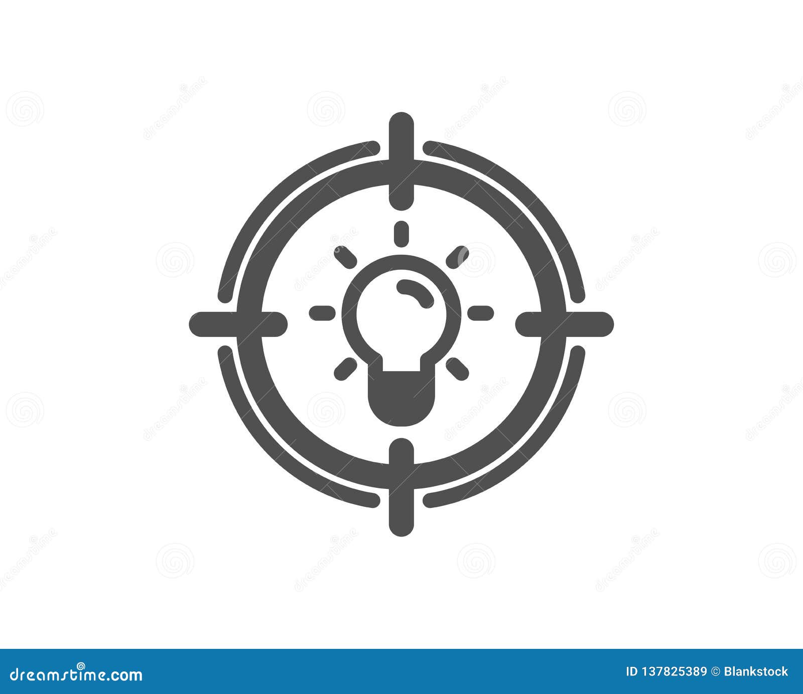 Idea Icon. Light Bulb or Lamp in Target Sign. Vector Stock Vector ...