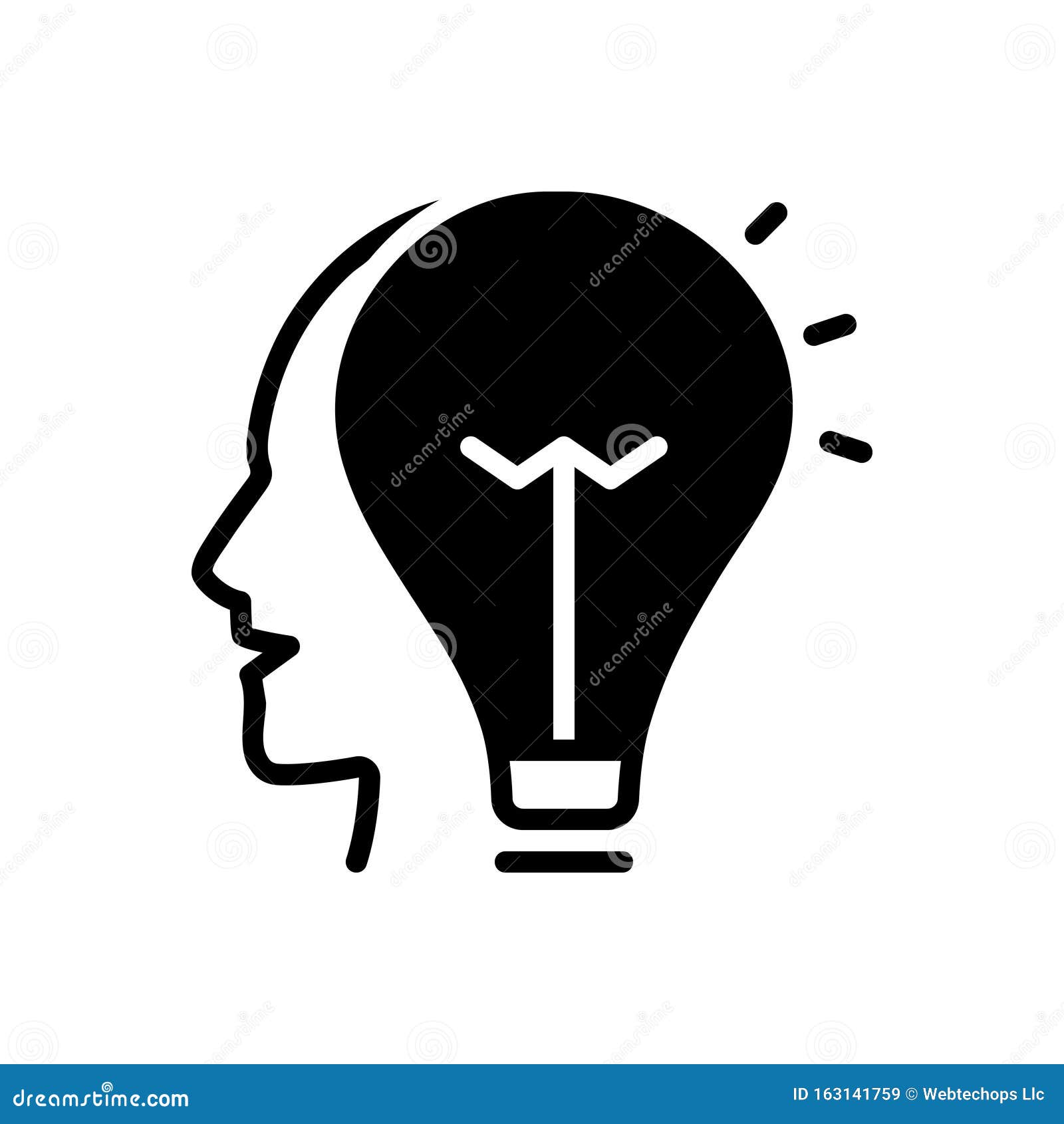 Black Solid Icon for Idea, Opinion and Conclusion Stock Vector ...