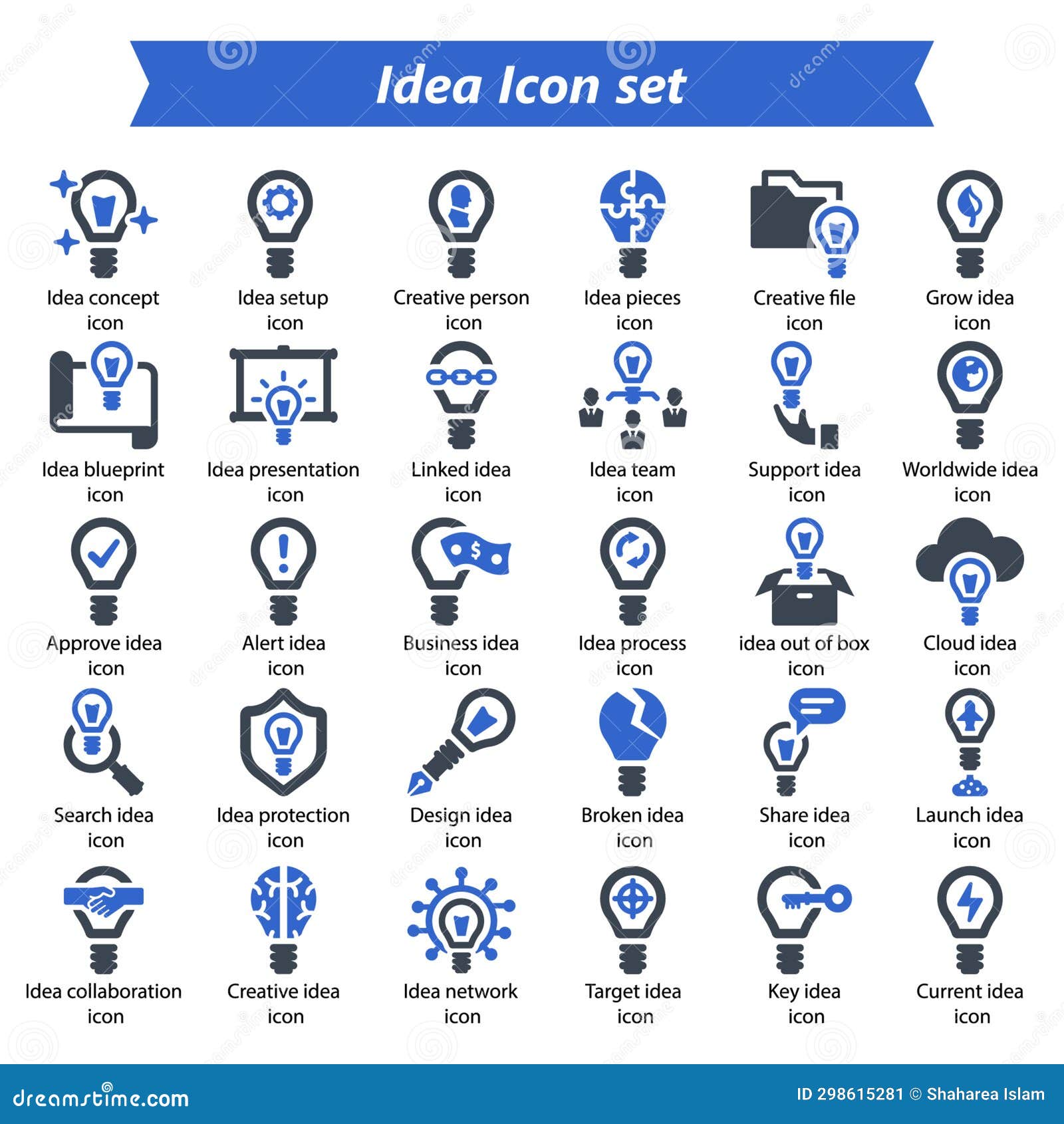 Idea Icon Set stock illustration. Illustration of alert - 298615281