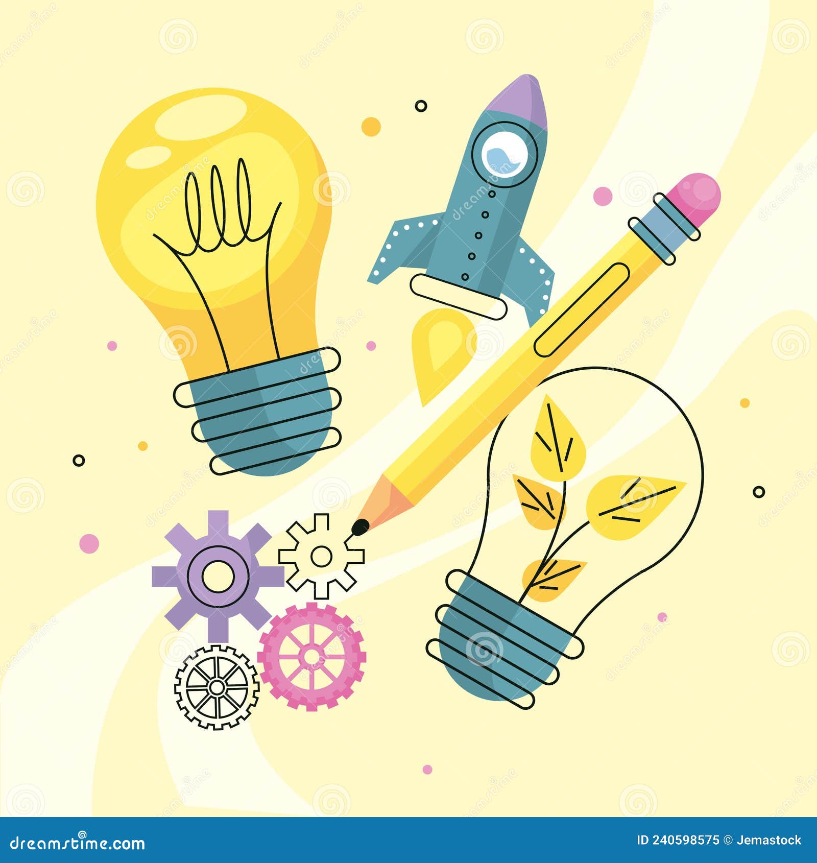 Idea icon set stock vector. Illustration of invention - 240598575