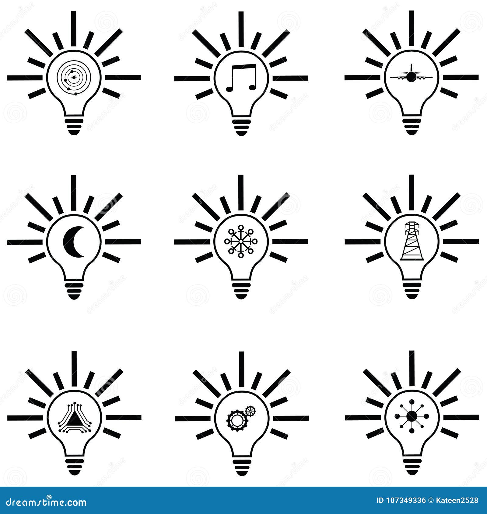 Idea icon set stock vector. Illustration of idea, isolated - 107349336