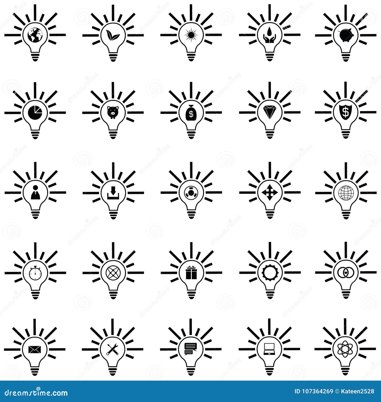 Idea icon set stock vector. Illustration of sign, vector - 107364269