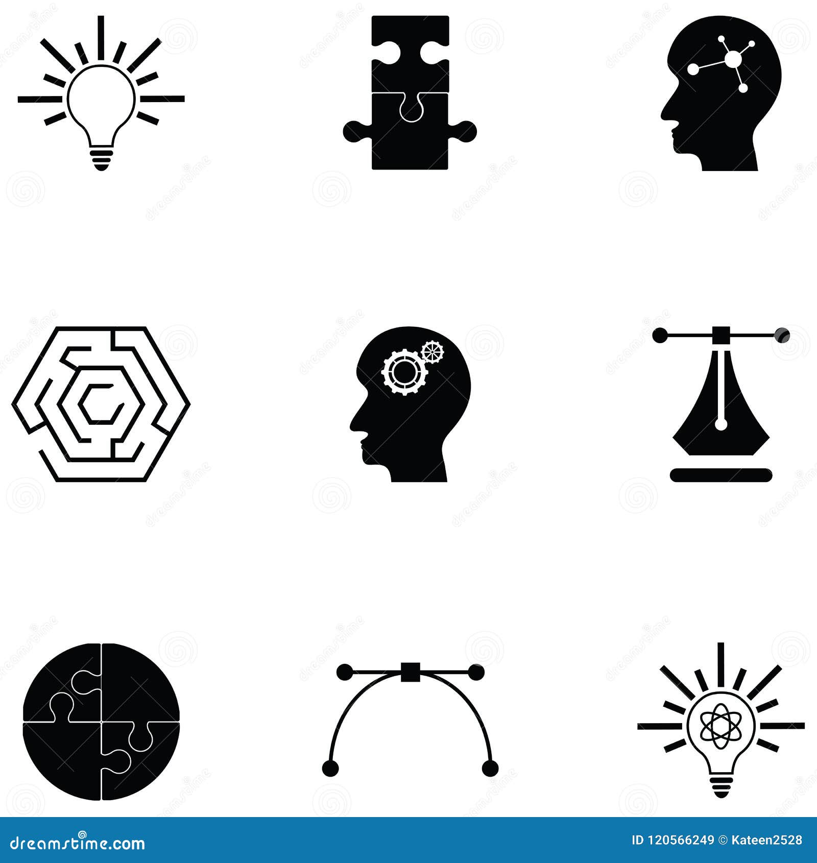 Idea icon set stock vector. Illustration of business - 120566249