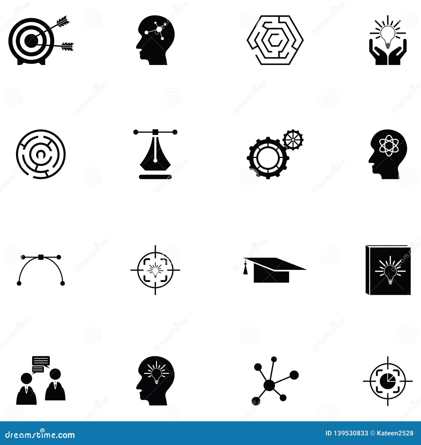 Idea icon set stock vector. Illustration of light, icon - 139530833