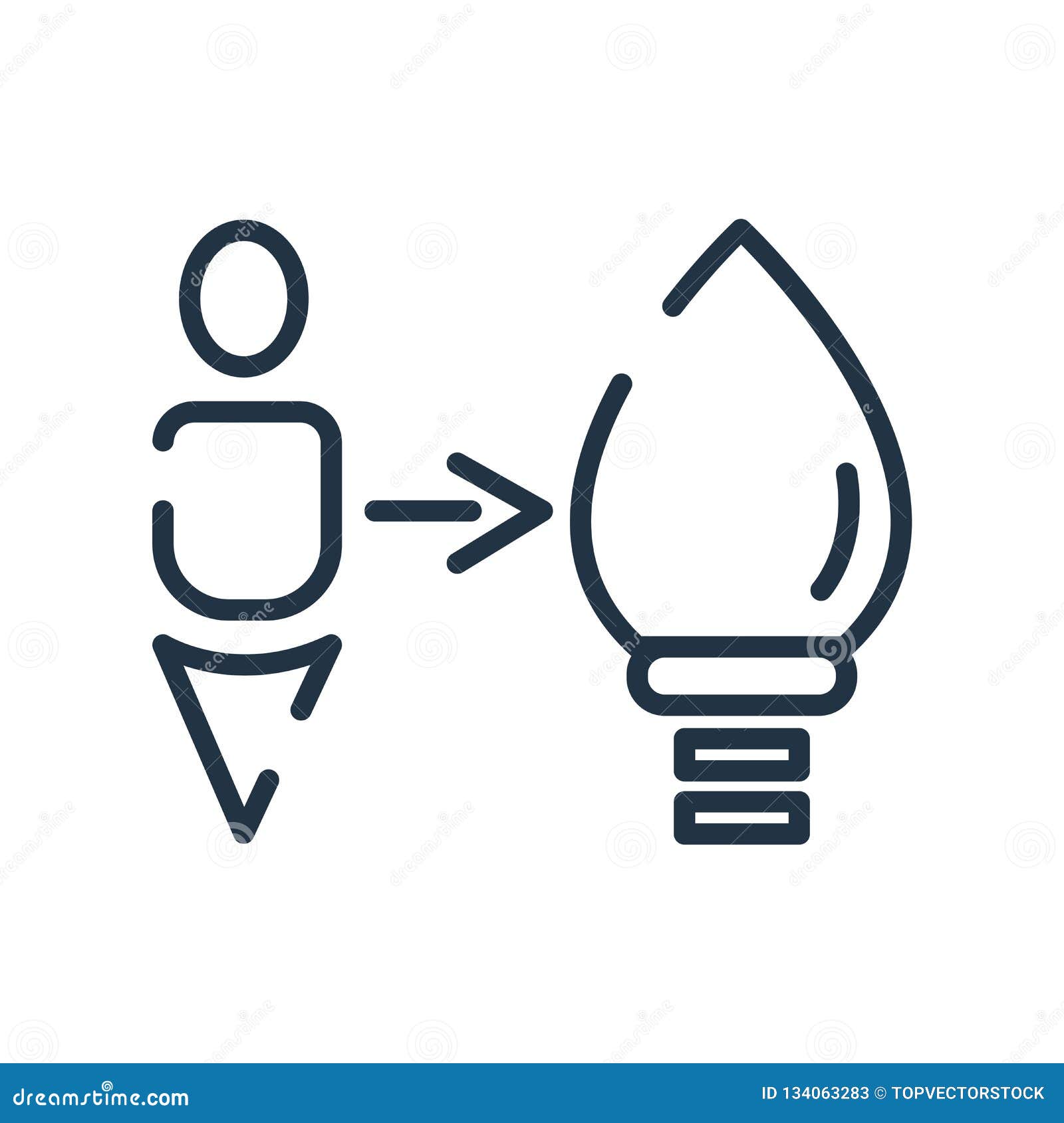 Idea Icon Vector Isolated on White Background, Idea Sign , Line Symbol ...