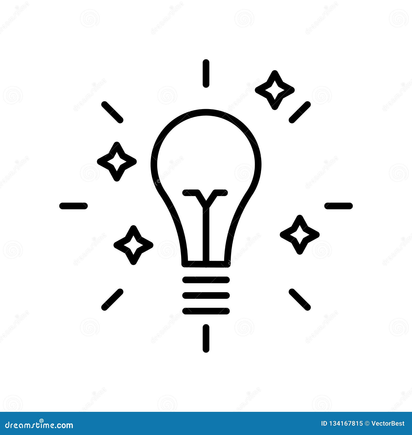 Idea Icon Vector Isolated on White Background, Idea Sign , Thin Line ...