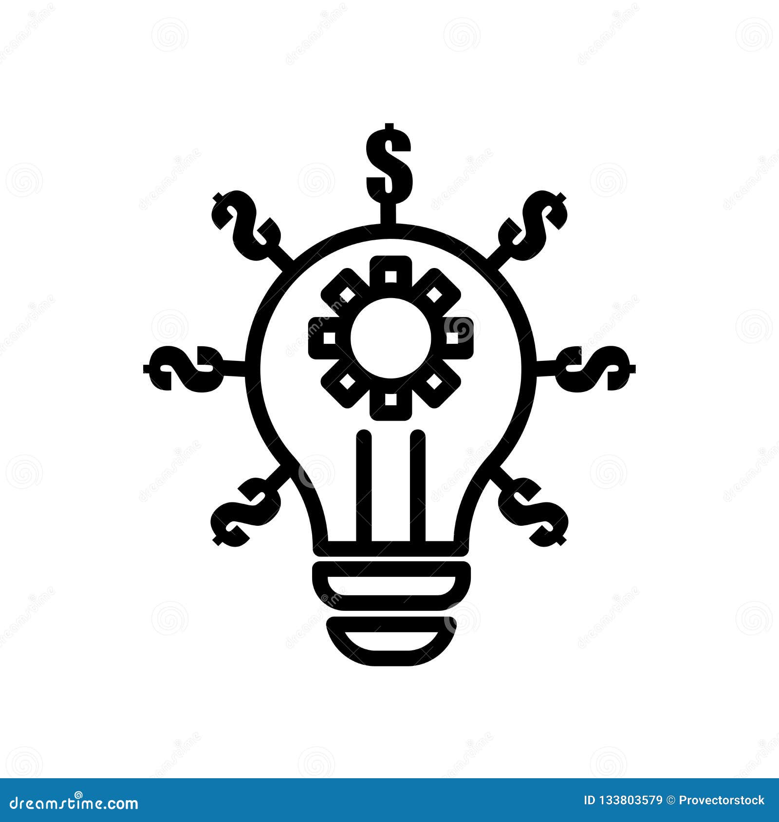 Idea Icon Vector Sign and Symbol Isolated on White Background Stock ...