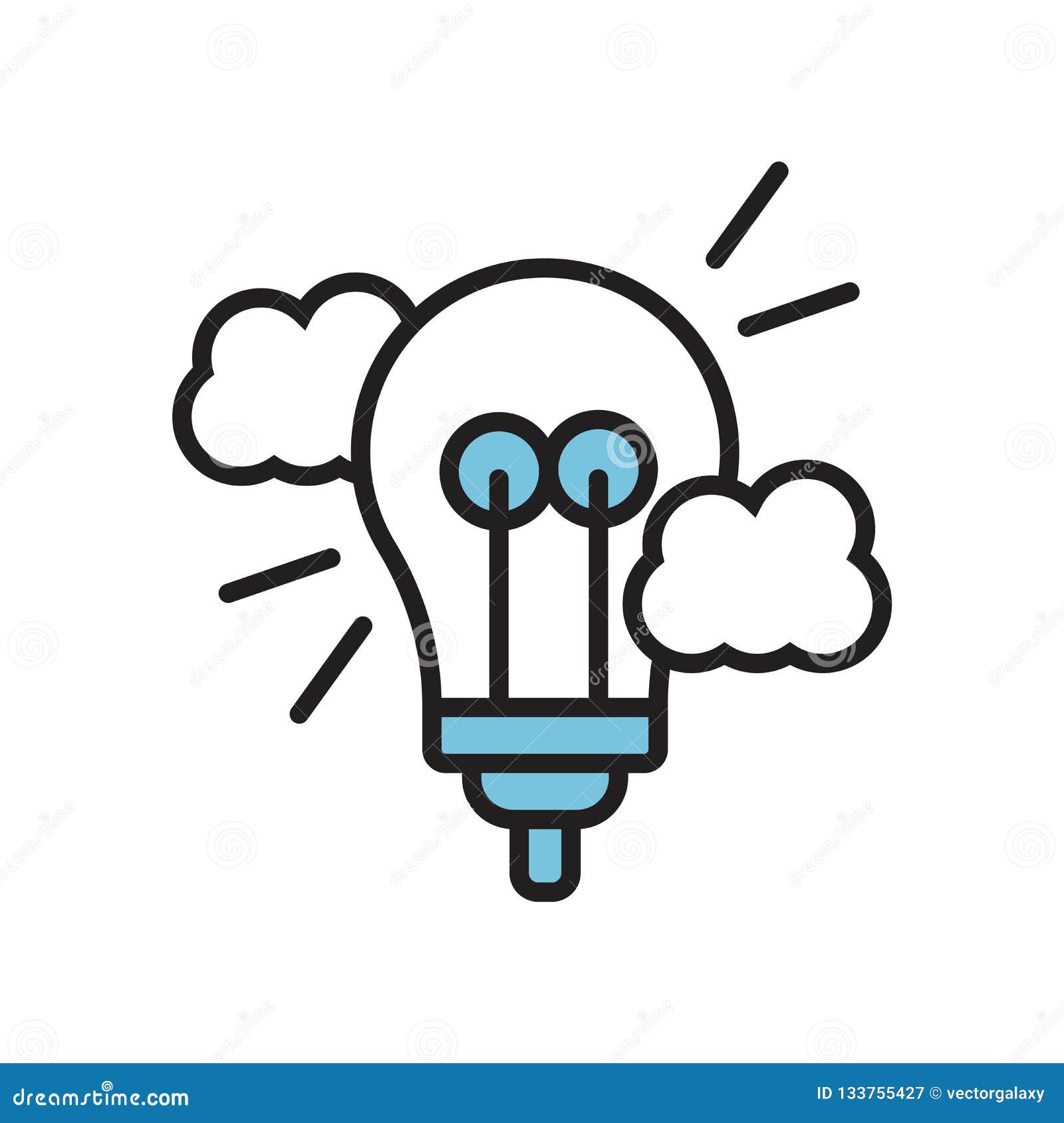 Idea Icon Vector Sign and Symbol Isolated on White Background, Idea ...