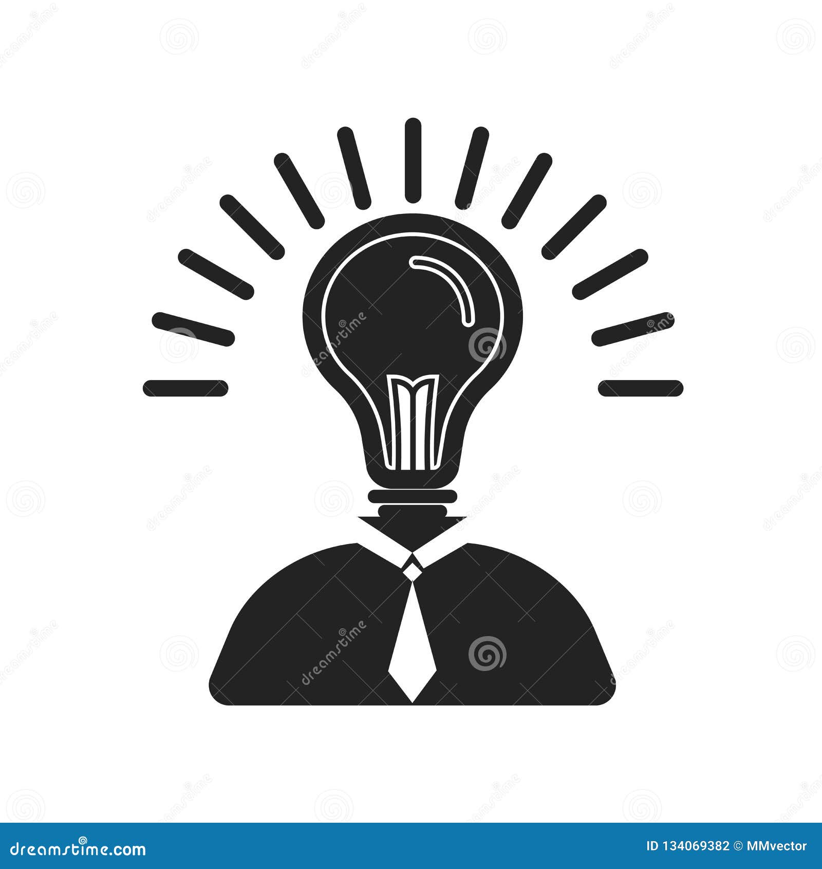 Idea Icon Vector Sign and Symbol Isolated on White Background, Idea ...