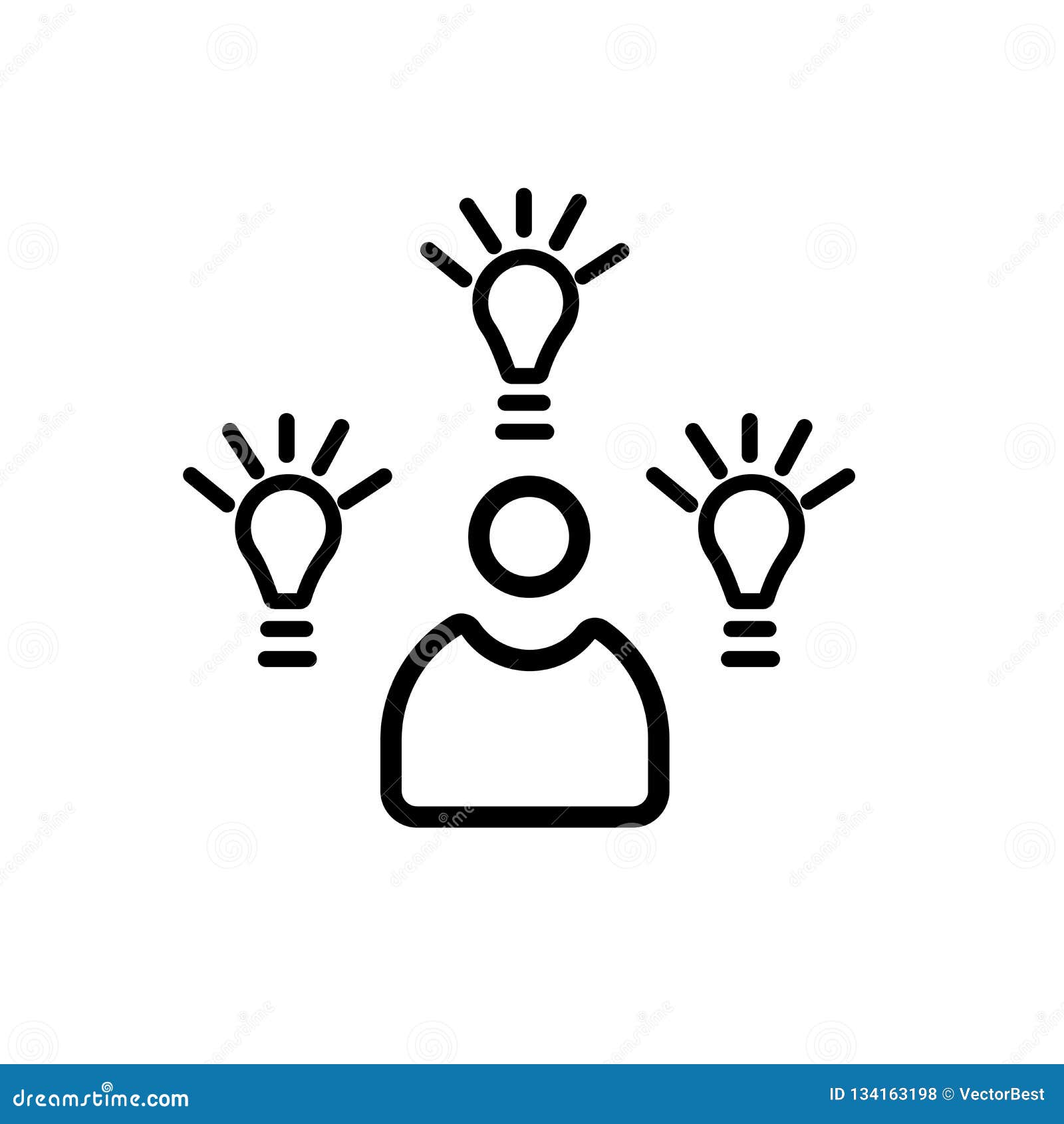 Idea Icon Vector Sign and Symbol Isolated on White Background Stock ...