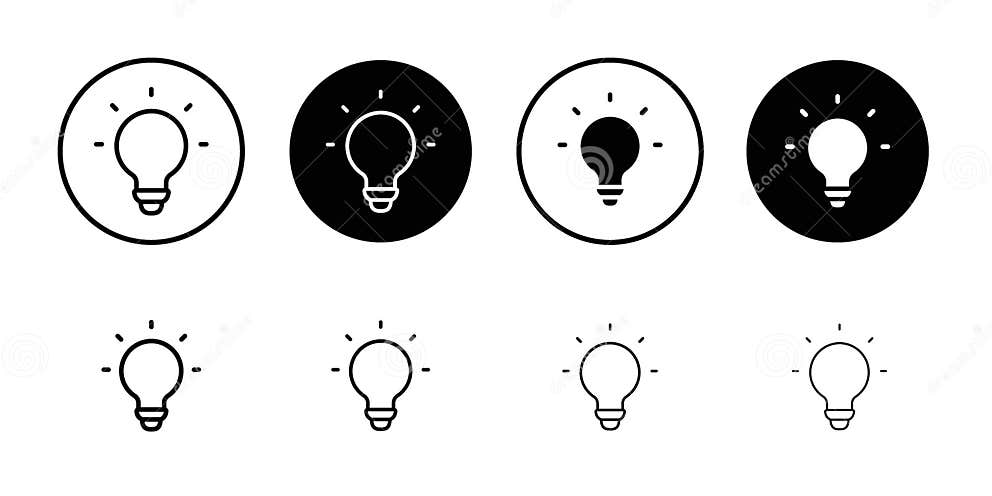 Idea Icon Outline Vector for Web Ui Stock Illustration - Illustration ...