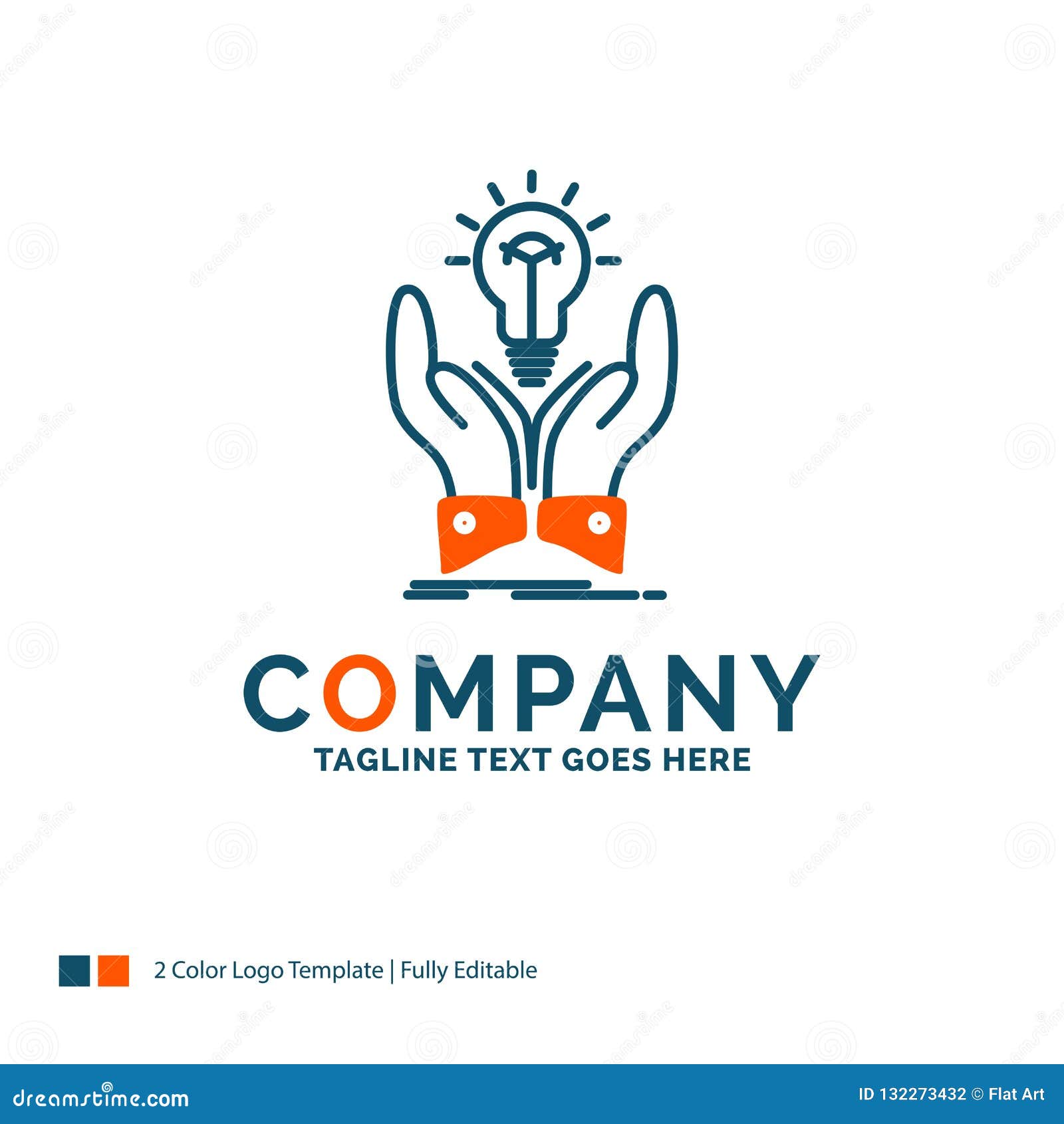 Idea, Idee, Creative, Parte, Mani Logo Design Azzurro Ed Arancio ...