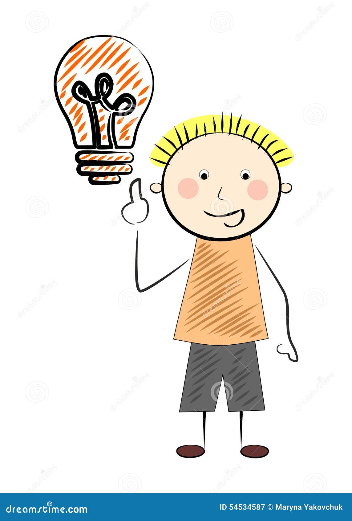 Idea stock vector. Illustration of male, drawing, thought - 54534587