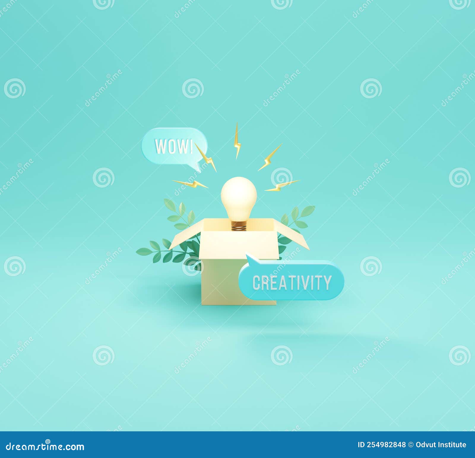 Idea or Innovation 3d Illustration Creative Idea. Stock Illustration ...