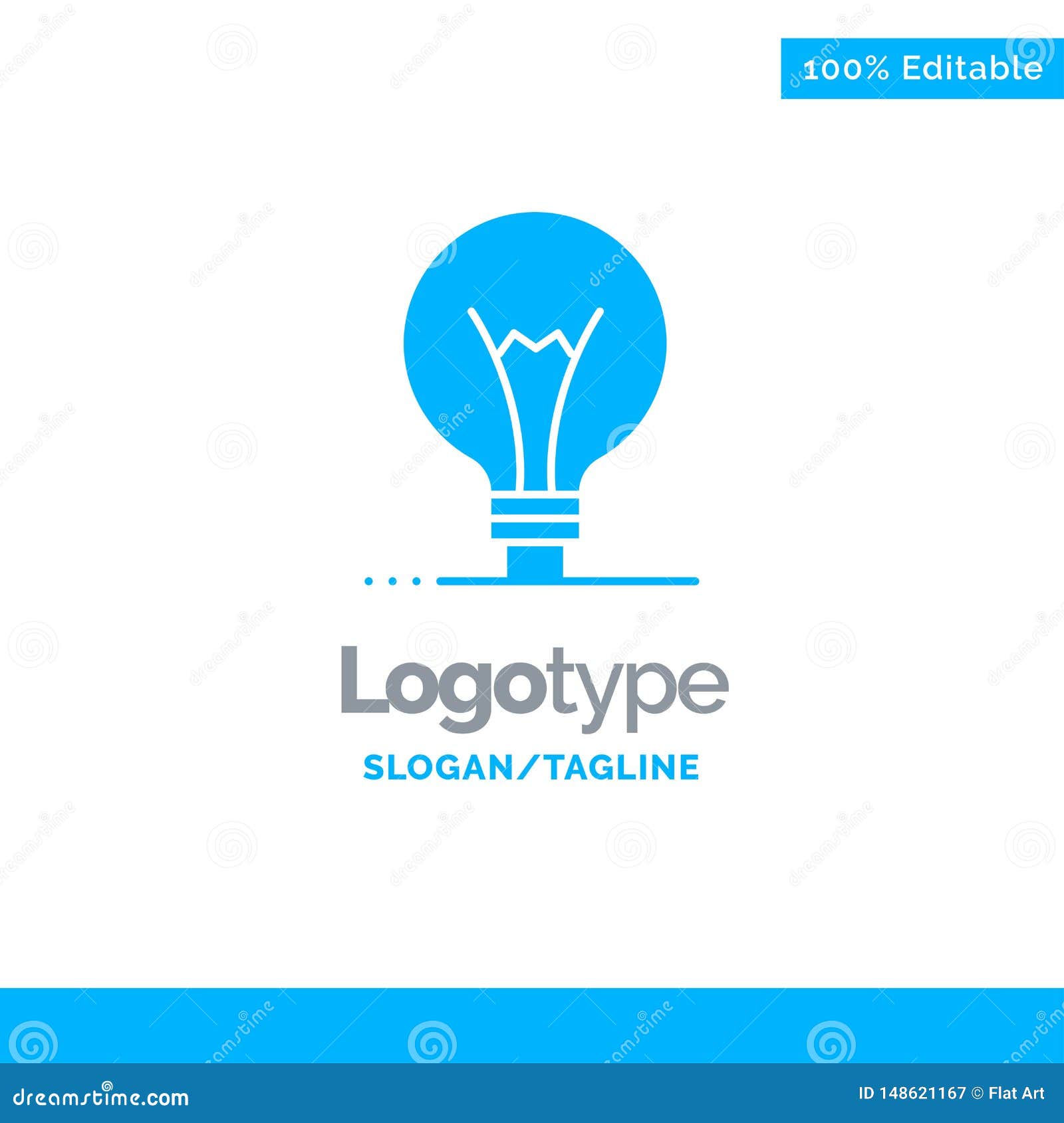 Idea, Innovation, Invention, Light Bulb Blue Solid Logo Template. Place ...