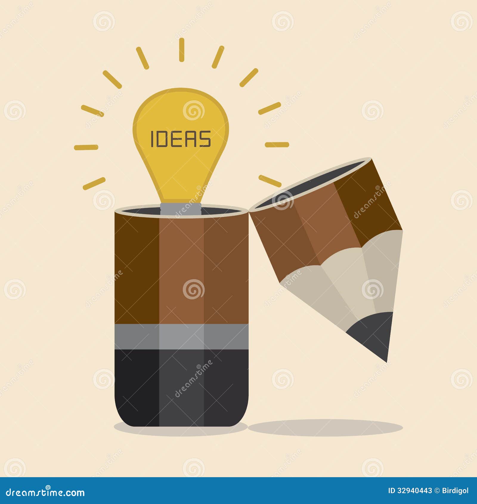 Idea inside Pencil stock vector. Illustration of artistic - 32940443