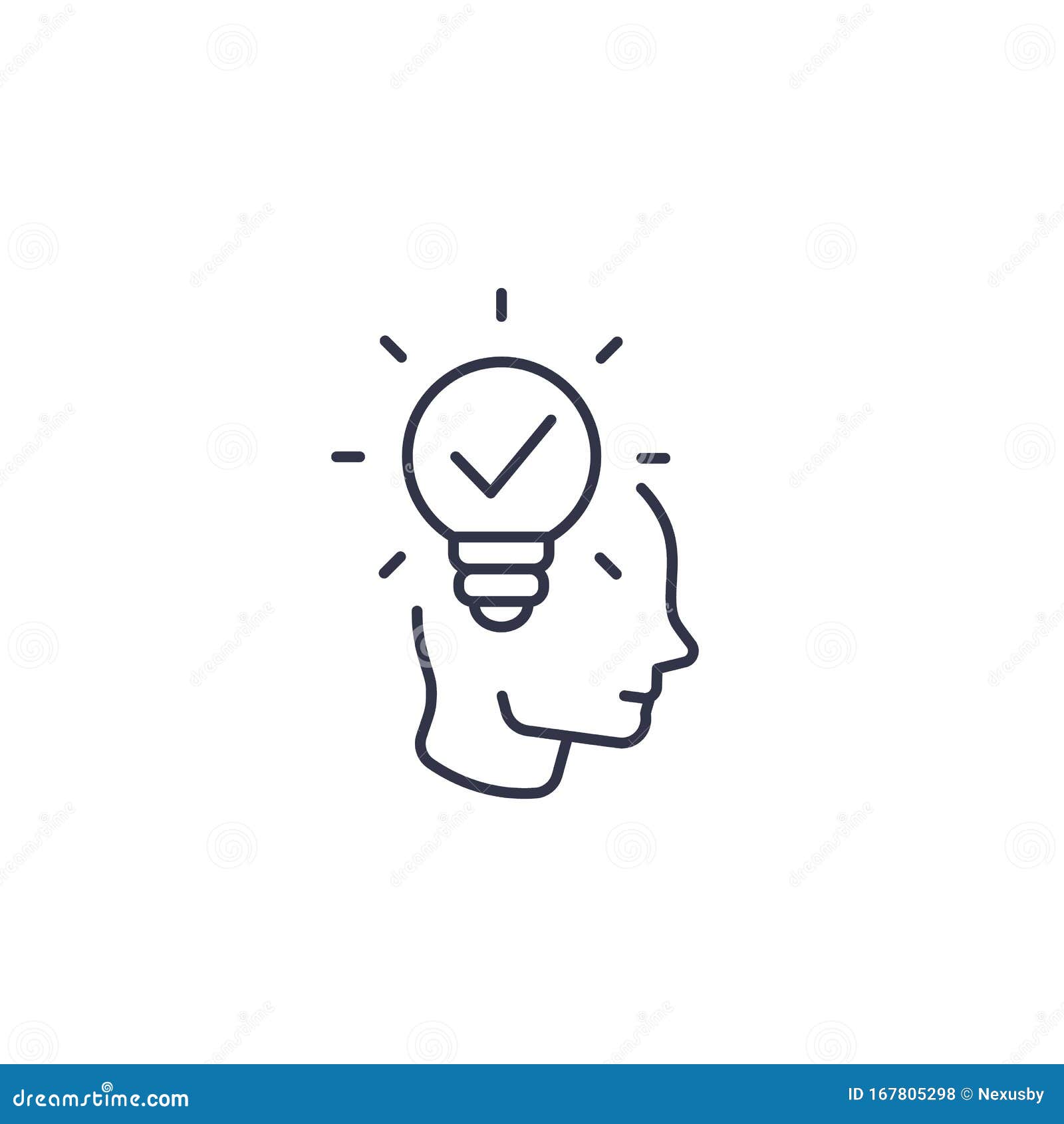 Idea, Insight, Creative Thinking Line Icon Stock Vector - Illustration ...
