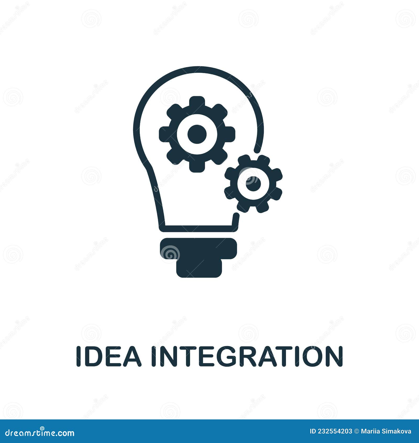 Idea Integration Icon. Monochrome Sign from Creative Learning ...