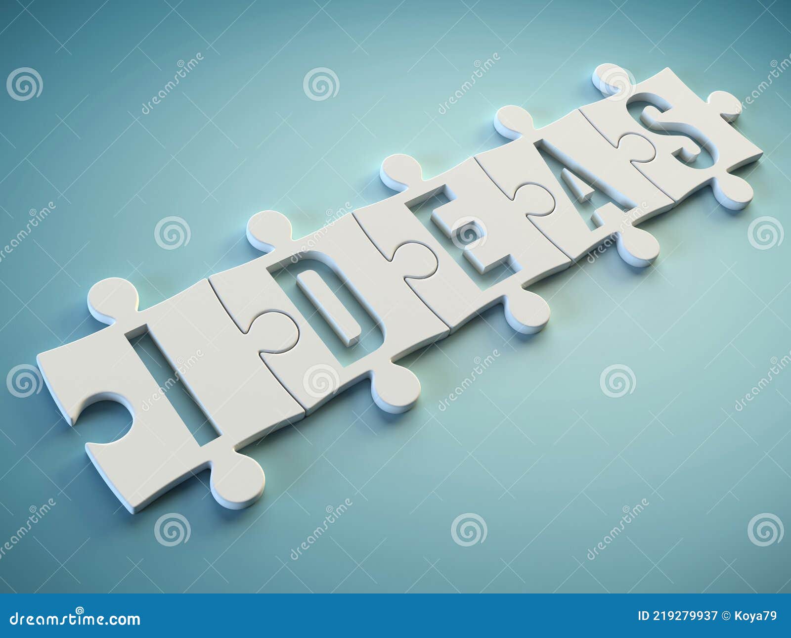 Idea Jigsaw Puzzle Pieces Concept, 3d Rendering Stock Illustration ...