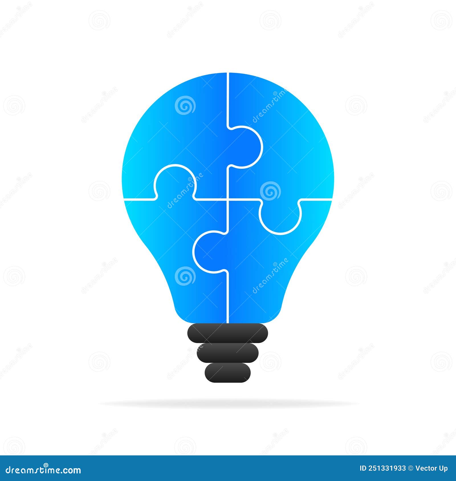 Idea Lamp in Cartoon Style. Isolated Background. Realistic Vector ...