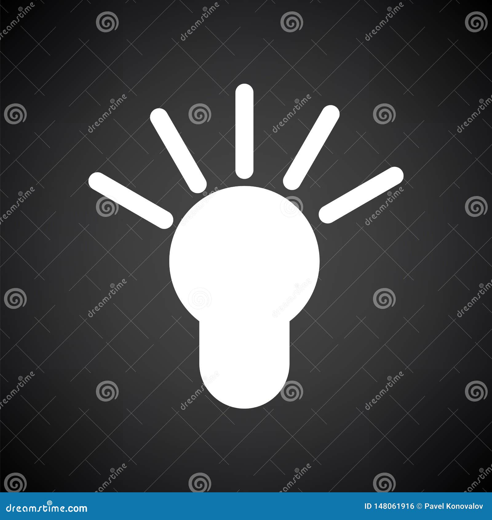 Idea Lamp Icon stock vector. Illustration of lamp, idea - 148061916