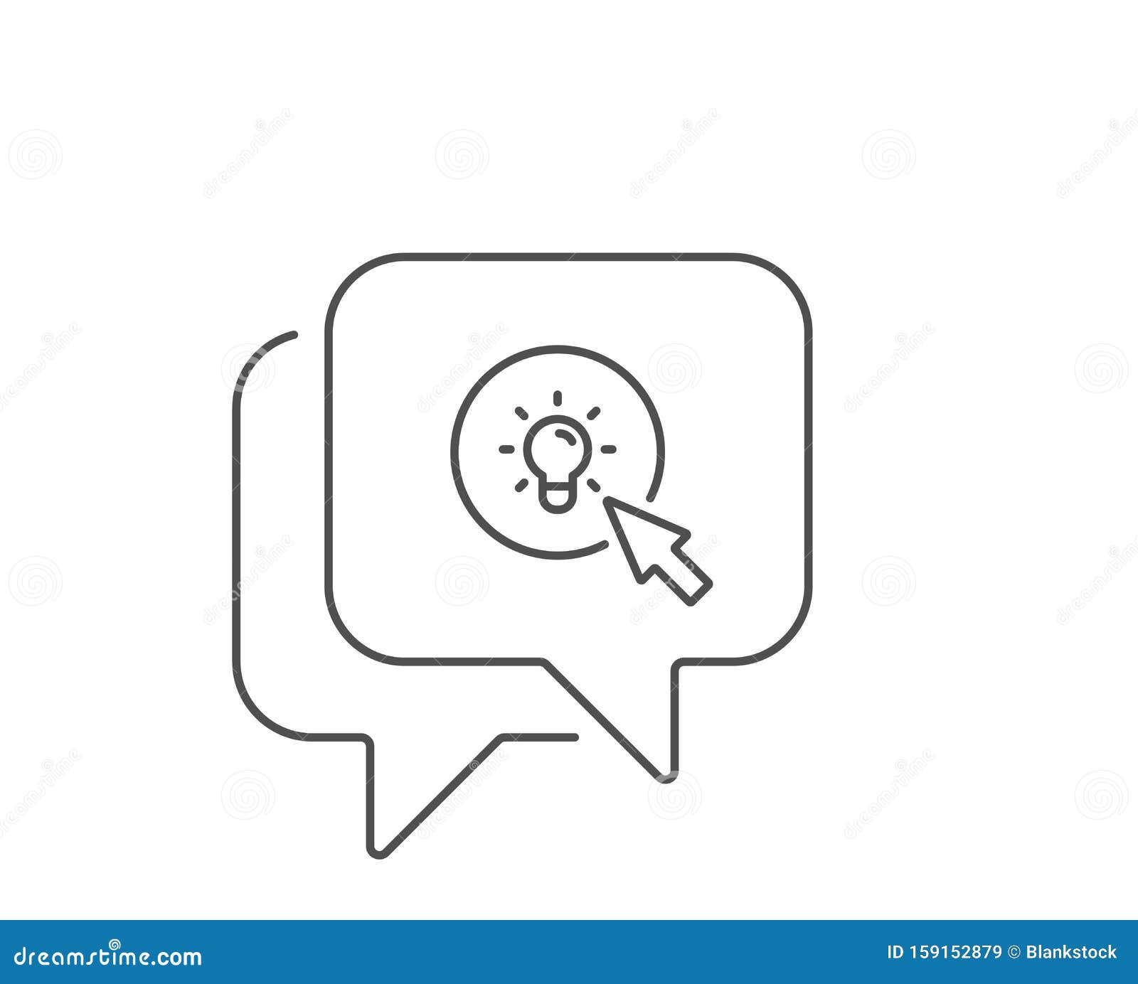 Idea Lamp Line Icon. Mouse Cursor Sign. Vector Stock Vector ...