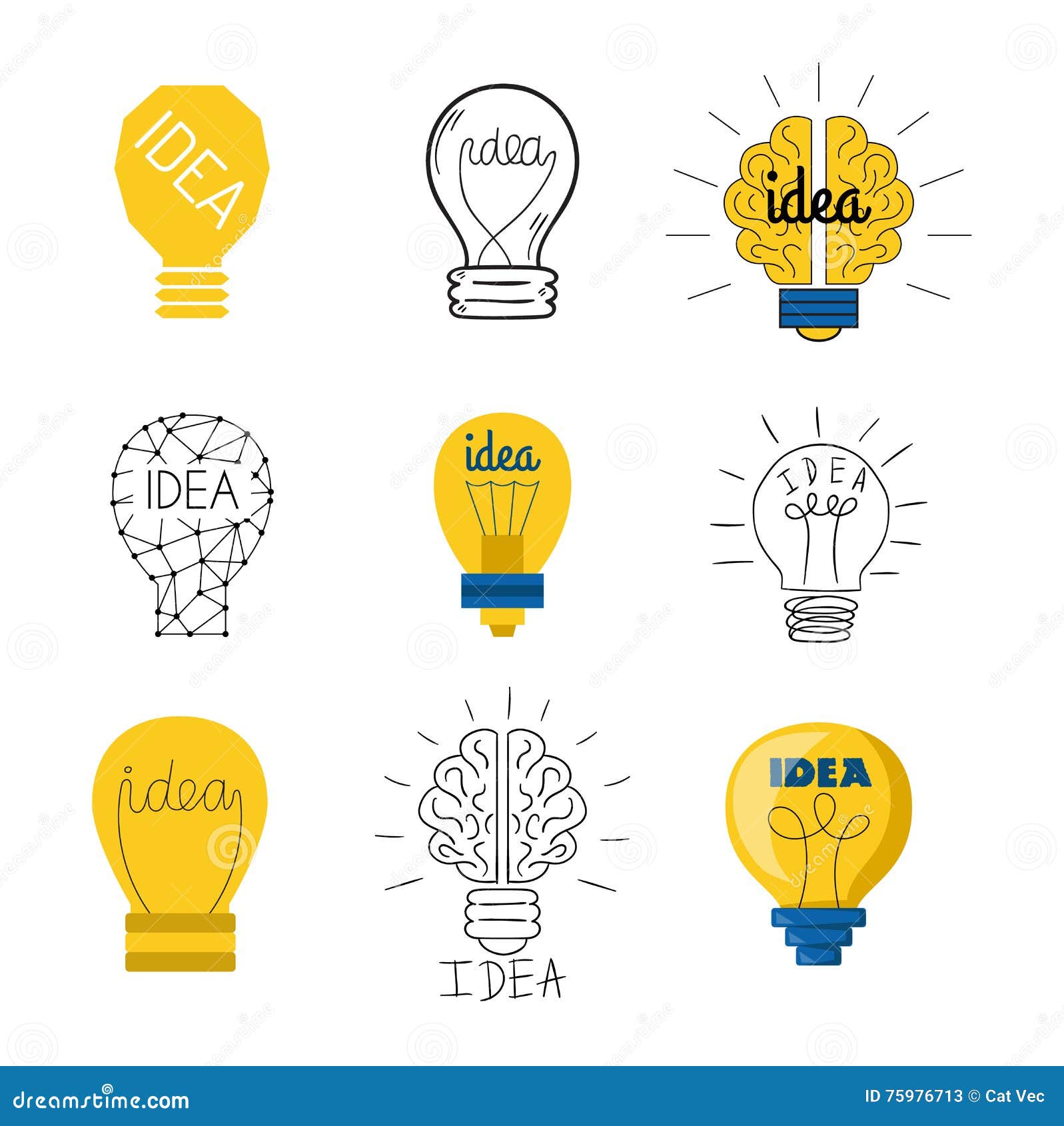 Idea lamp vector icon stock vector. Illustration of electrical - 75976713