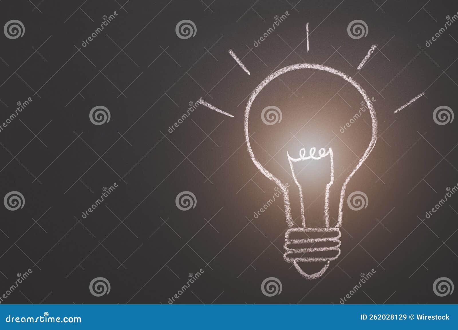 Light Bulb Drawn on a Board with a Chalk Stock Image - Image of ...