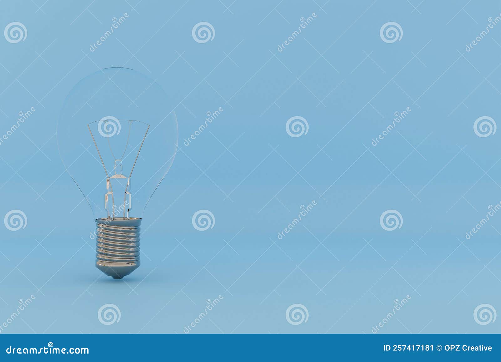 Idea Light Bulb on Blue Flat Lay Template Edison Retro Light Bulb for ...