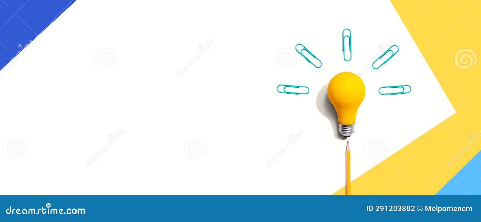 Idea light bulb with clips stock photo. Image of inspiration - 291203802