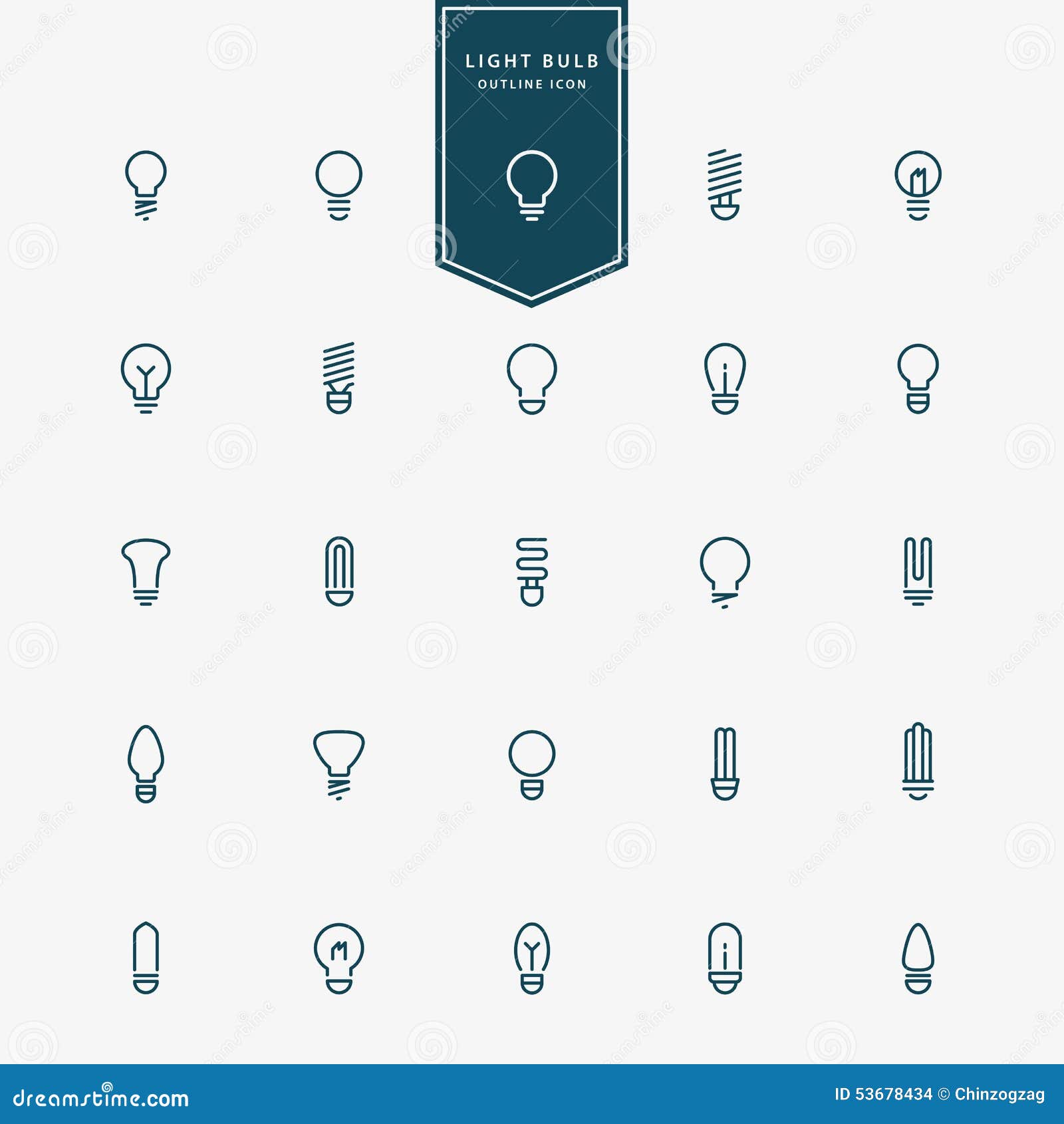 25 Idea Light Bulb Minimal Line Icons Stock Vector - Illustration of ...