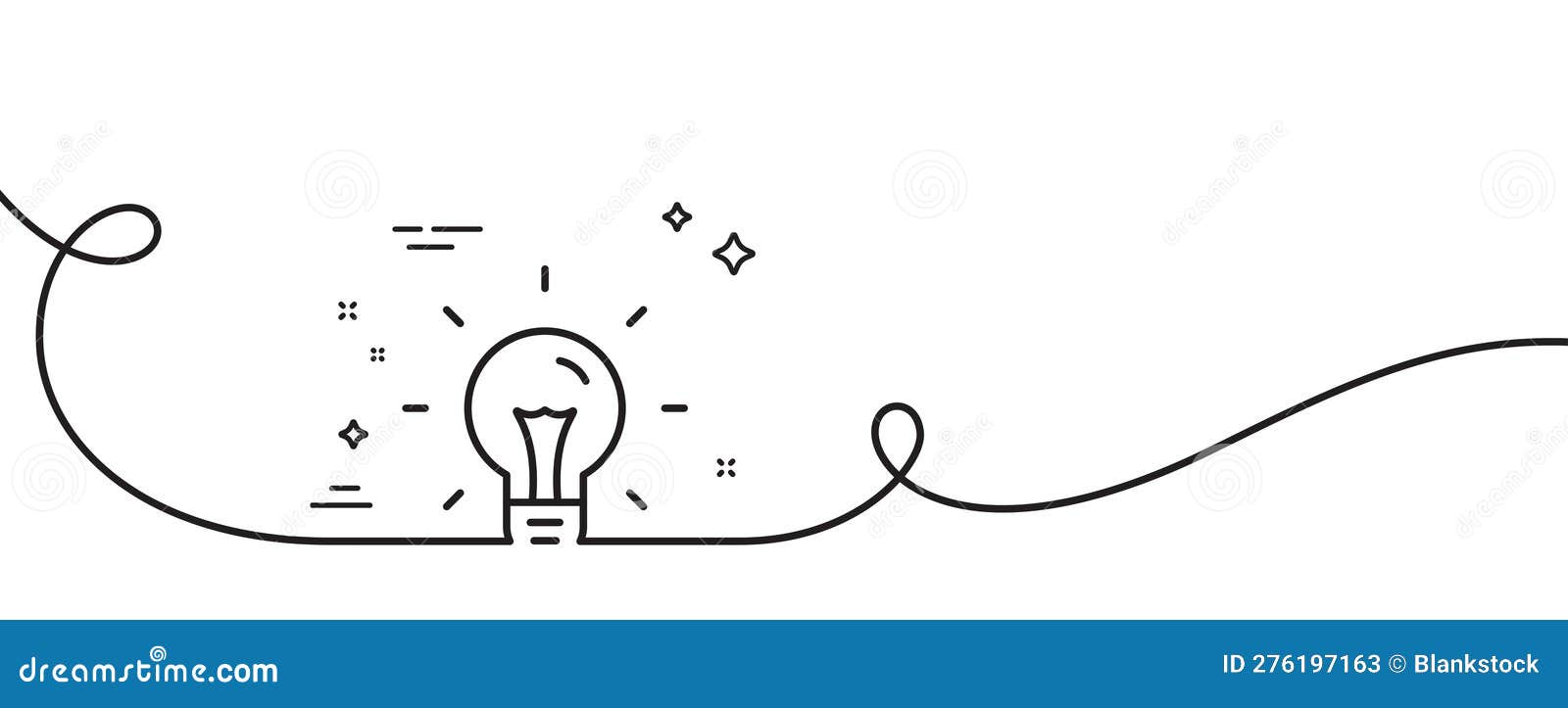 Idea Line Icon. Light Bulb Sign. Continuous Line with Curl. Vector ...