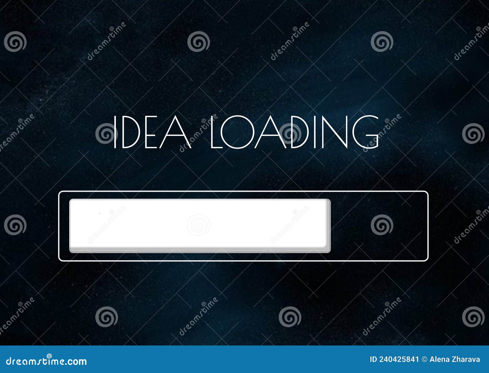 Idea Loading Concept and Loading Bar on Blue Background. Big Idea ...