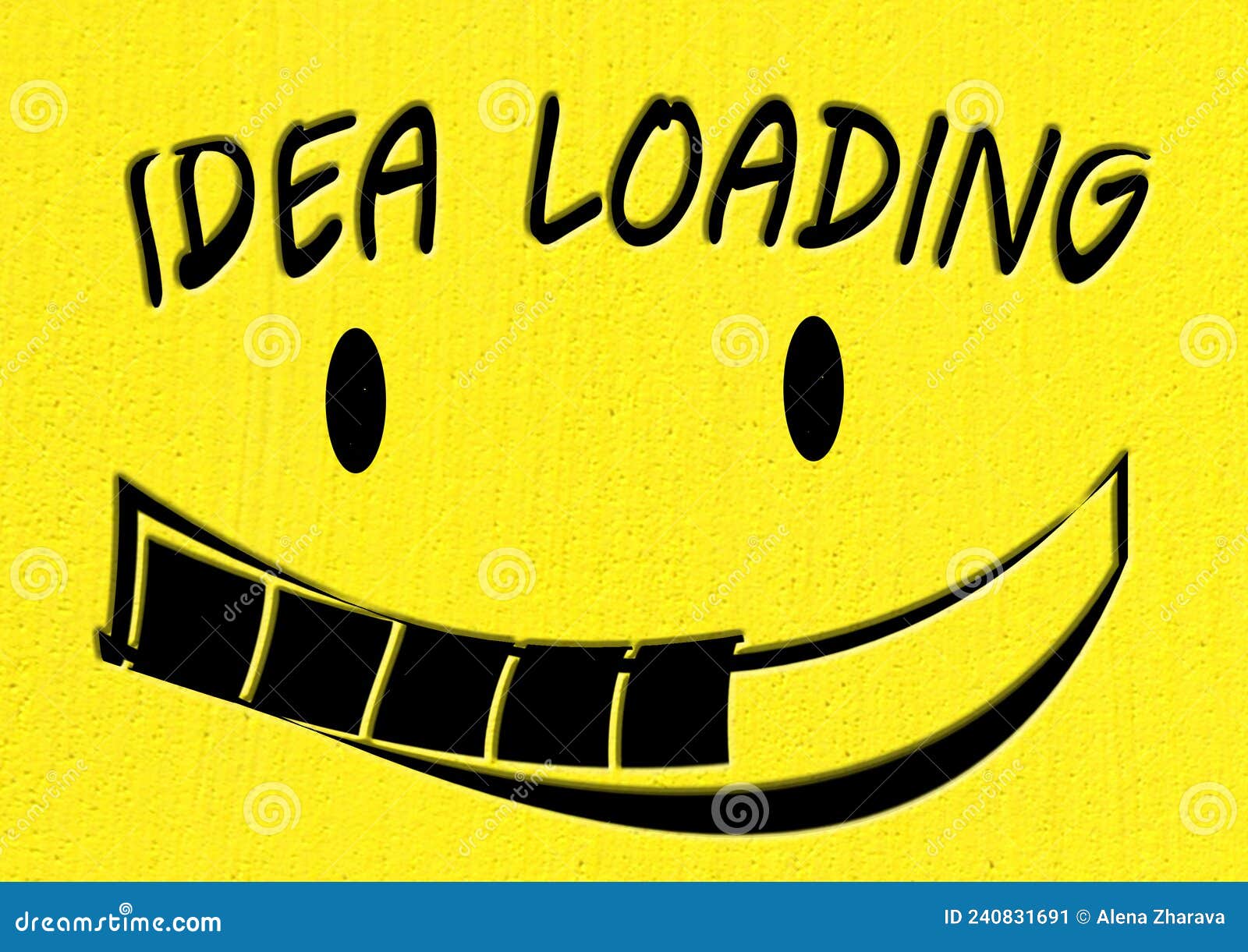 Idea Loading Concept and Loading Bar on Yellow Background. Big Idea ...