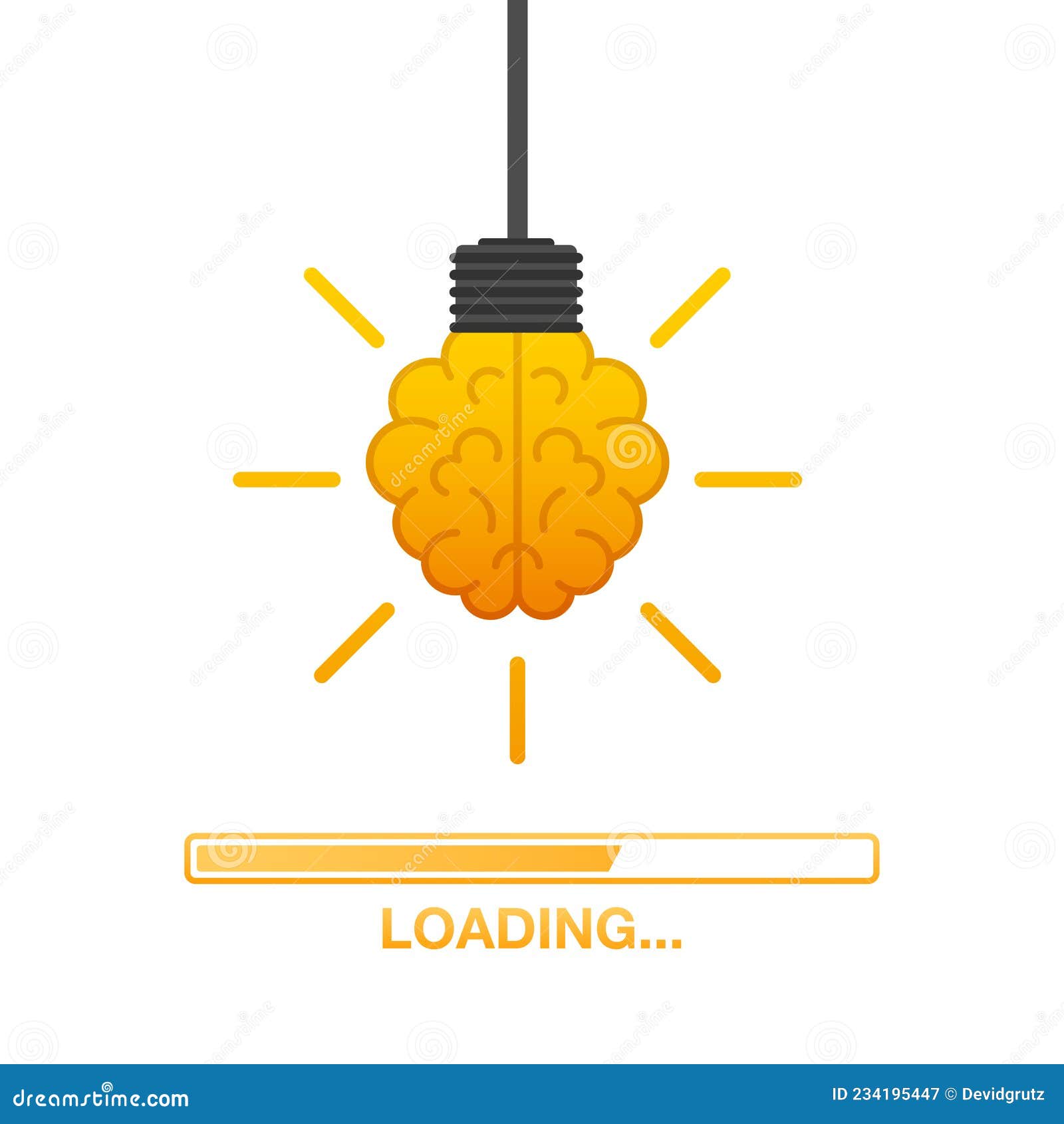 Idea Loading Concept with Idea Brain Processed on a Lightbulb Bar ... Idea Loading Concept with Idea Brain Processed on a Lightbulb Bar ...