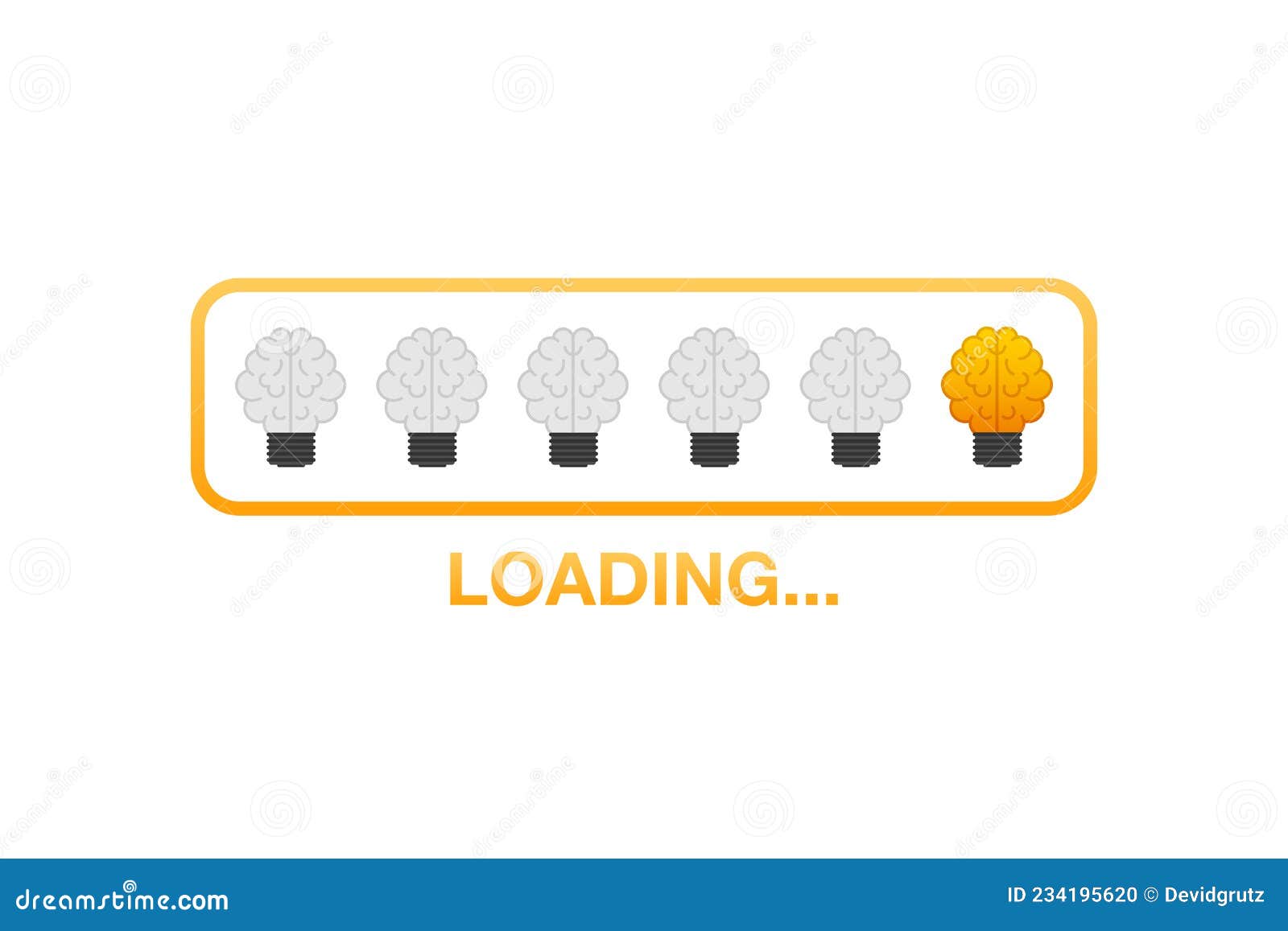 Idea Loading Concept with Idea Brain Processed on a Lightbulb Bar ... Idea Loading Concept with Idea Brain Processed on a Lightbulb Bar ...