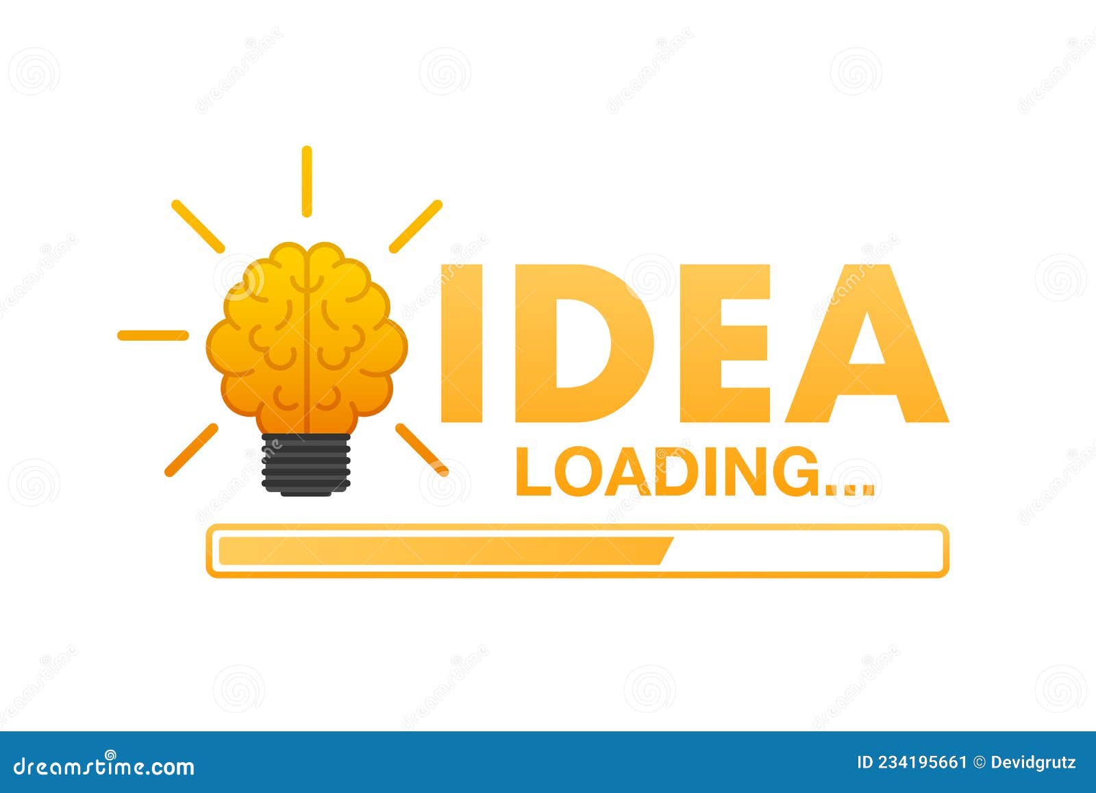 Idea Loading Concept with Idea Brain Processed on a Lightbulb Bar ... Idea Loading Concept with Idea Brain Processed on a Lightbulb Bar ...