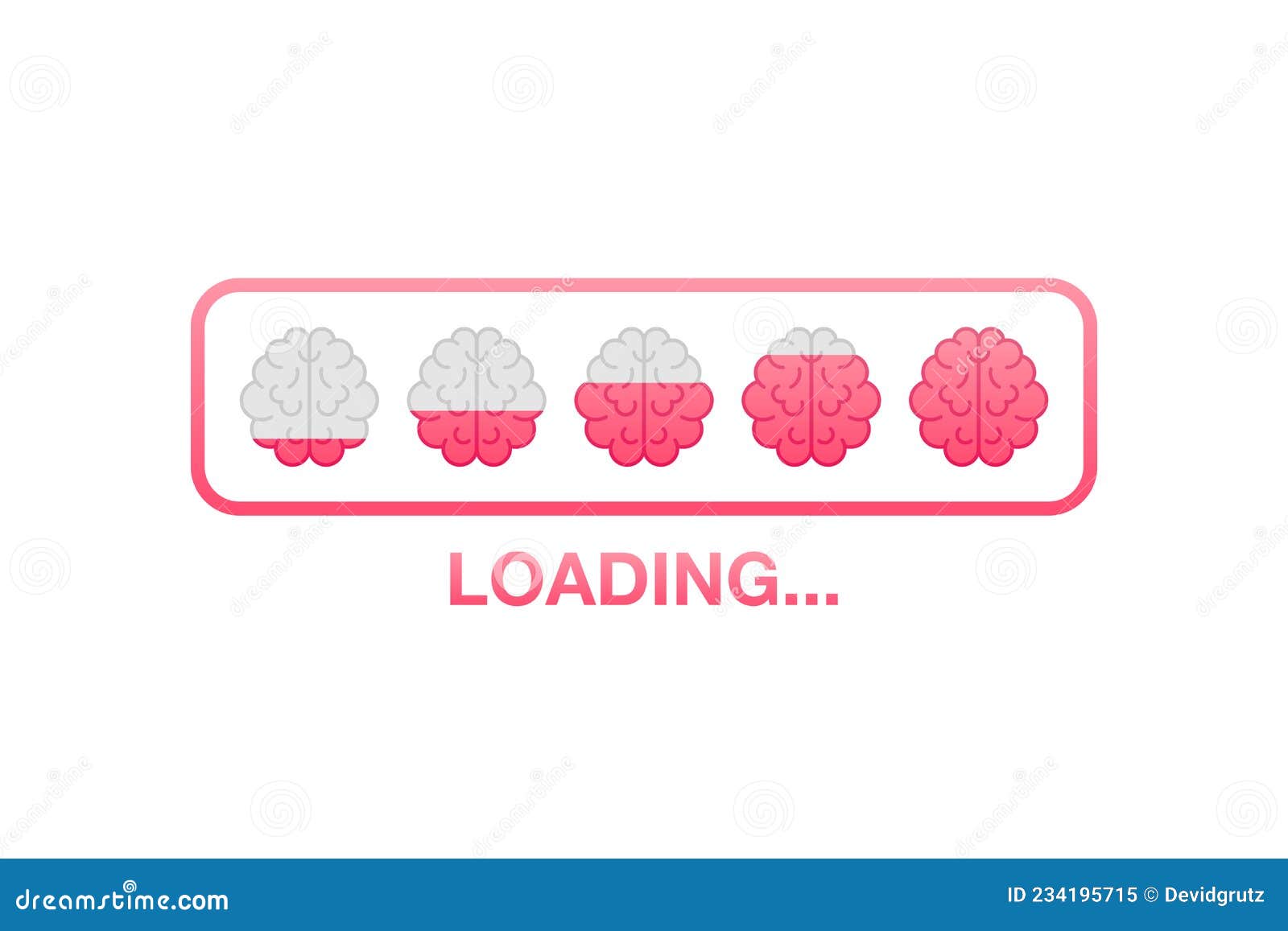 Idea Loading Concept with Idea Brain Processed on a Lightbulb Bar ...