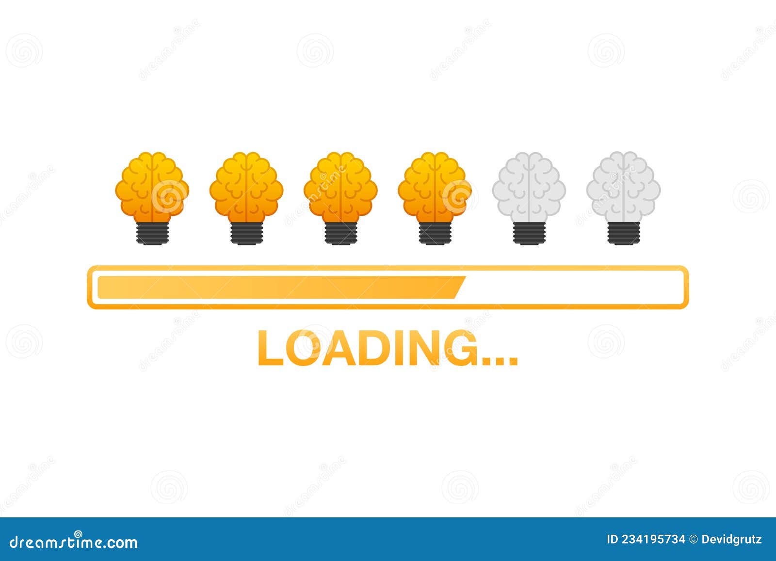 Idea Loading Concept with Idea Brain Processed on a Lightbulb Bar ... Idea Loading Concept with Idea Brain Processed on a Lightbulb Bar ...